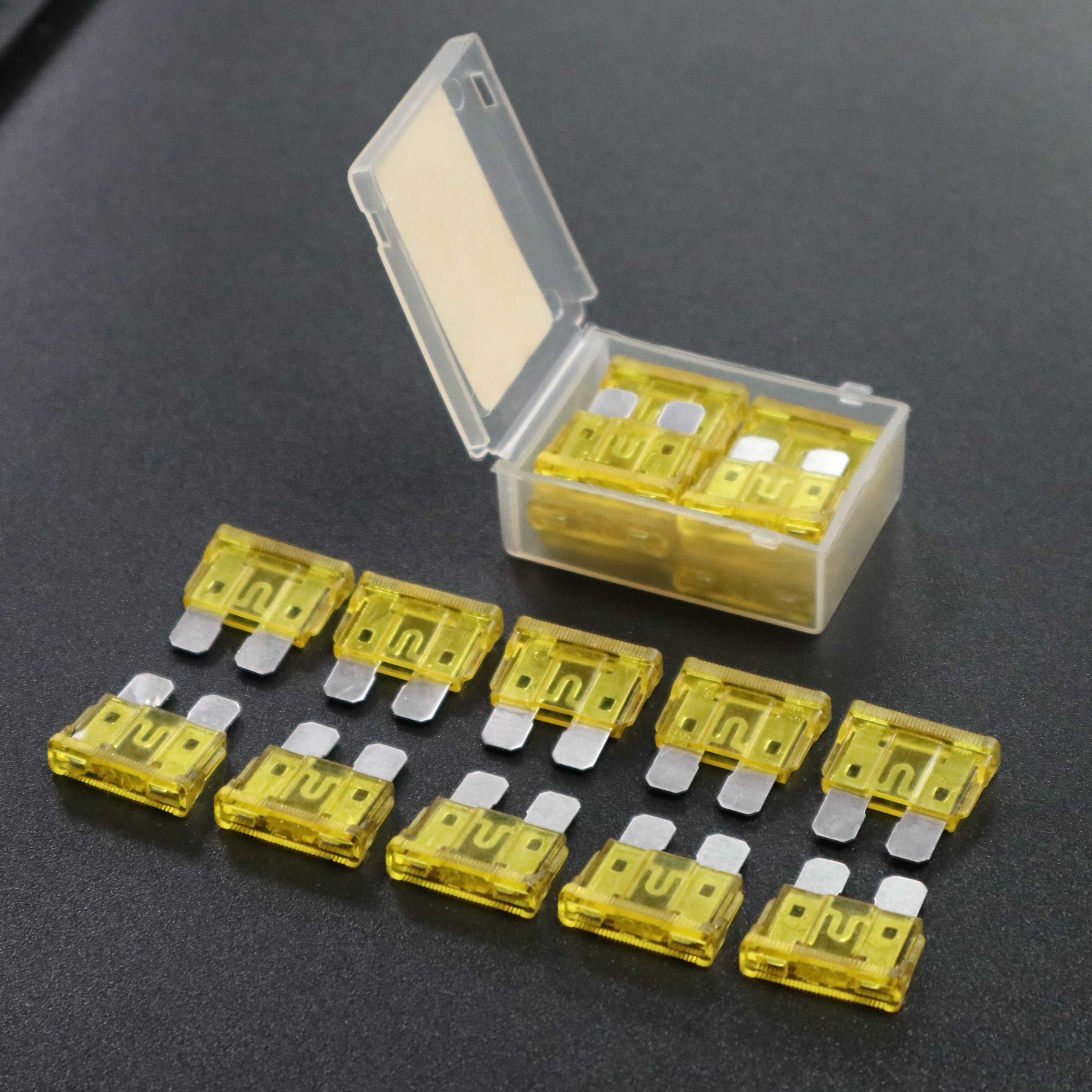 Sub Zero Plug in Blade Flat Fuse WITH CASE - 5A 10A 15A 20A 25A - 10pcs ...