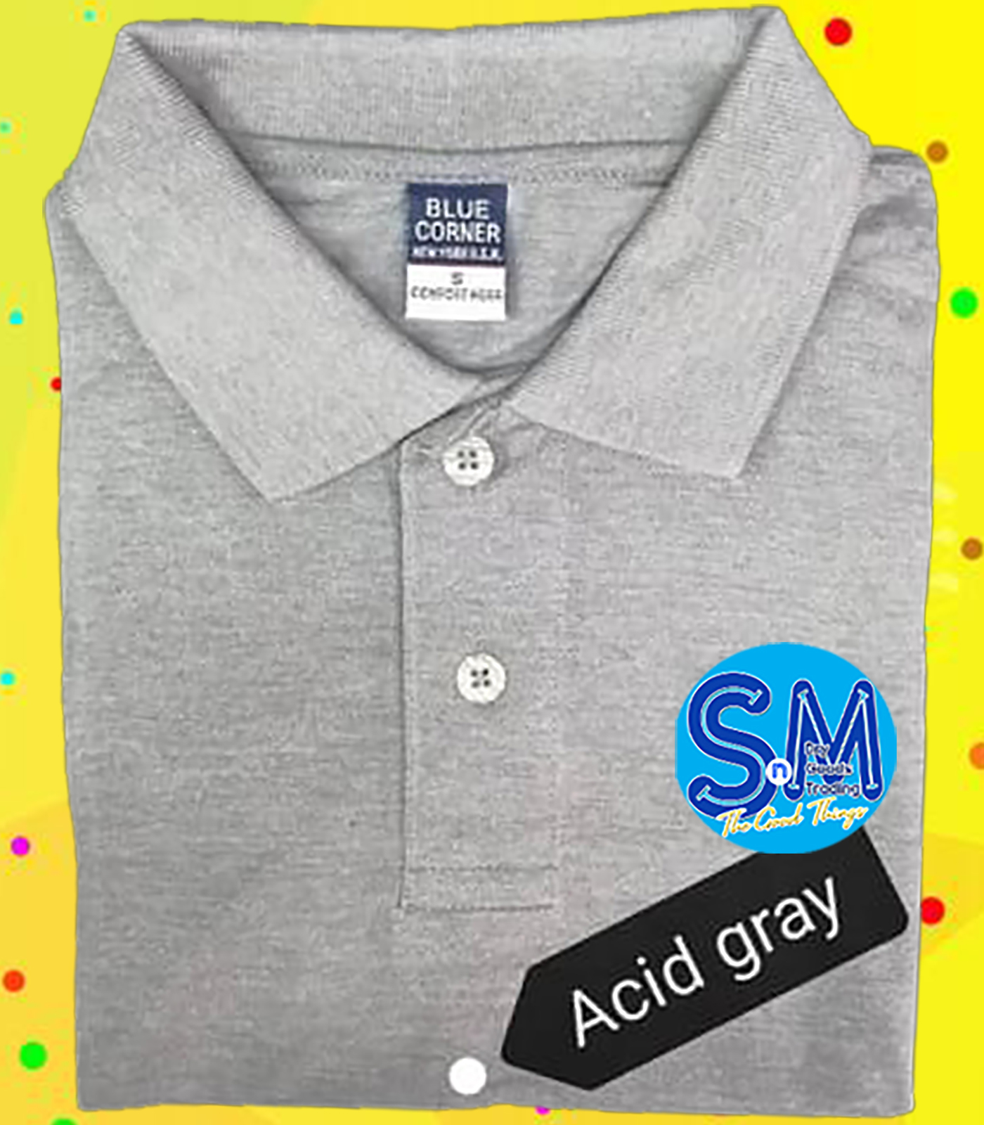BLUE CORNER POLO SHIRT PLAIN WITH COLLAR FOR MEN AND WOMEN SIZE XS S M ...