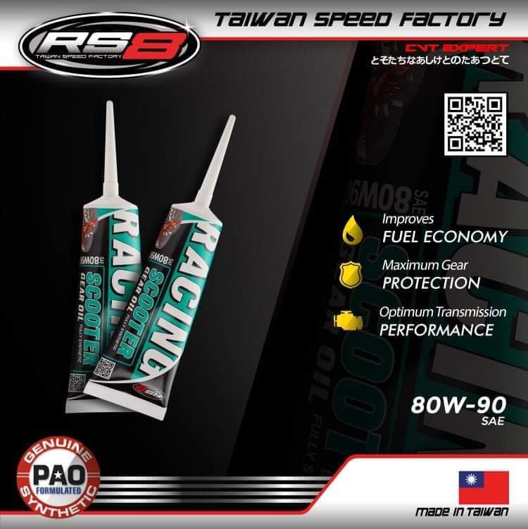 RS8 Gear Oil Racing Fully Synthetic SAE80W90 (120ml) | Lazada PH