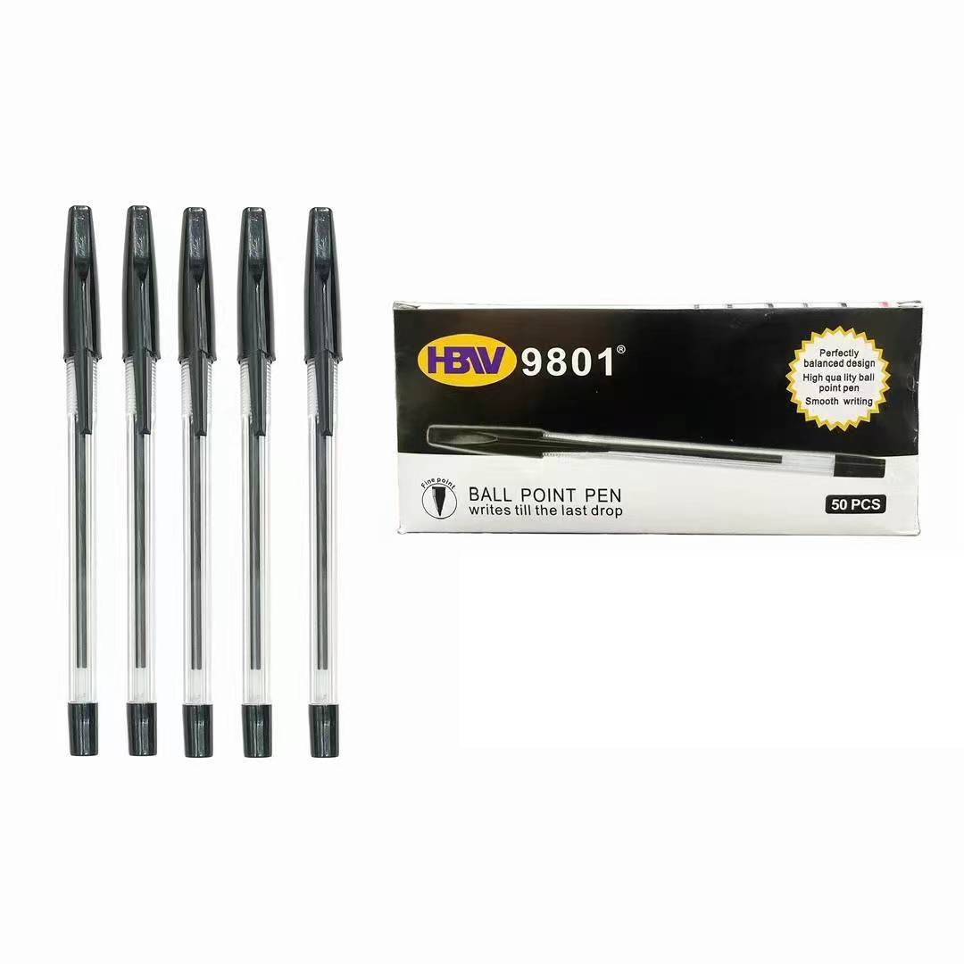 "GREAT LOVE" 50pcs HBW 9801 Ball Point Pen (BLACK) | Lazada PH