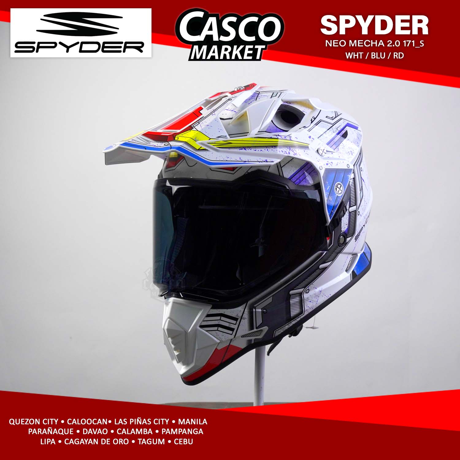 SPY NEO SERIES HEX 2.0 MECHA DUAL SPORT DUAL VISOR MOTORCYCLE HELMET ...