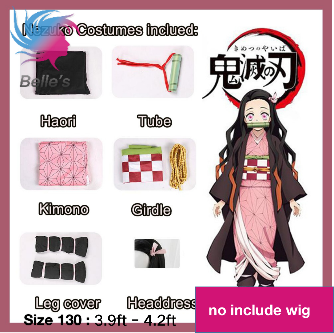 Nezuko Cosplay for Kids Adult Women Demon Slayer Nezuko Costume Full ...