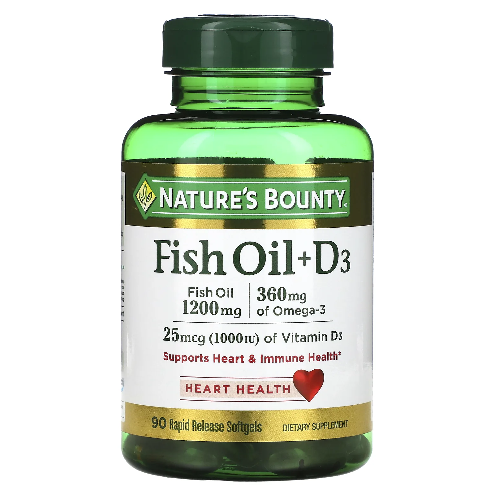 Nature's Bounty, Fish Oil + D3, 90 Rapid Release Softgels | Lazada PH