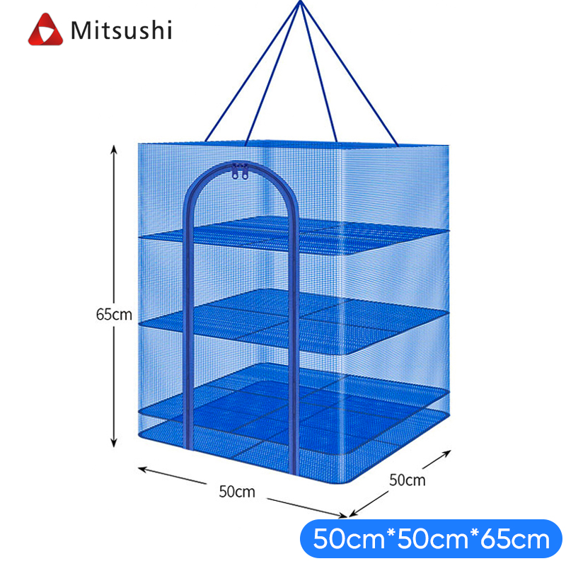 Mitsushi Foldable 4 Layers Drying Net Fish Net 50/45/40/35cm×65cm ...
