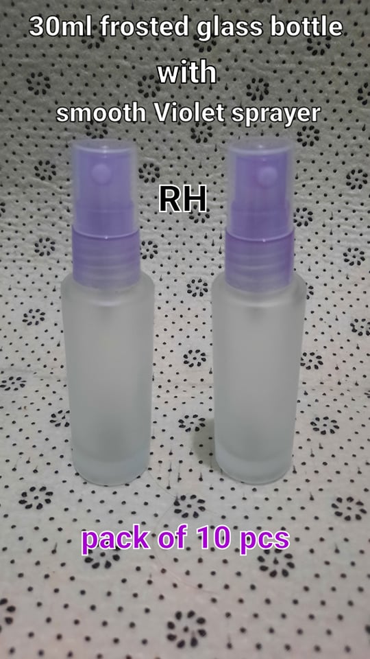 pack of 10pcs 30ml frosted glass bottle with smooth violet sprayer ...