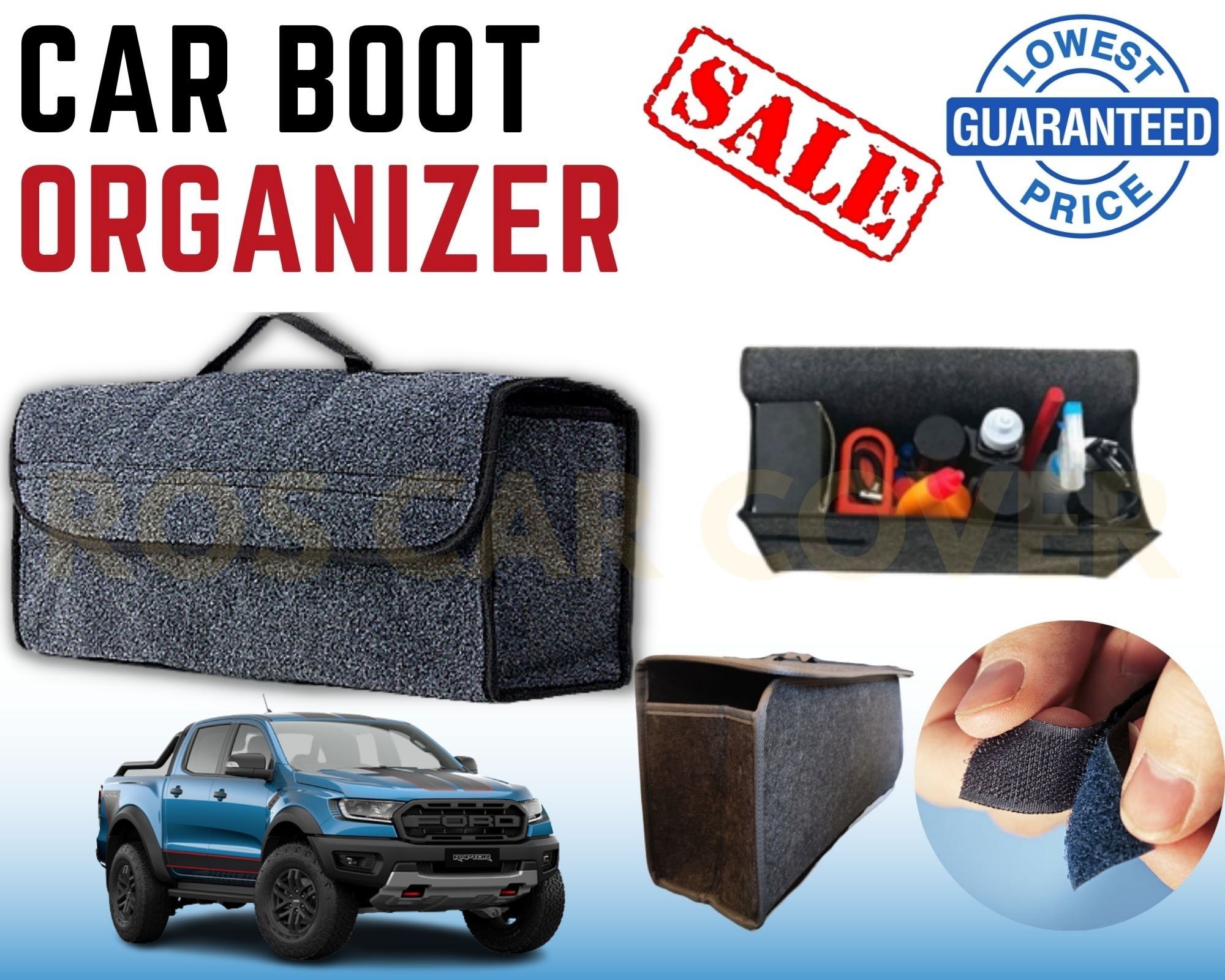 Car Boot Organizer Ford Ranger Raptor Tool Organizer | Car Trunk Tool ...