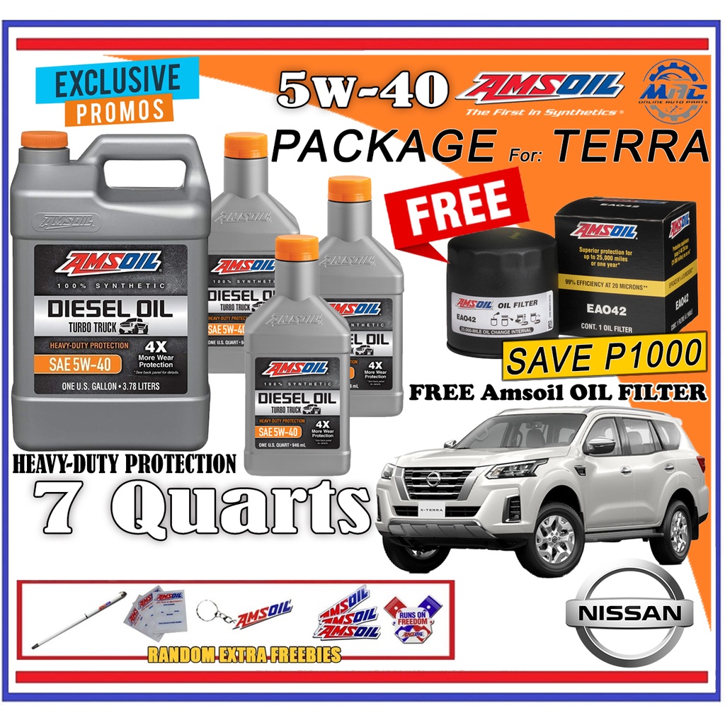 AMSOIL Heavy Duty Turbo Truck 5W40 7 quarts FREE Oil Filter Package for ...