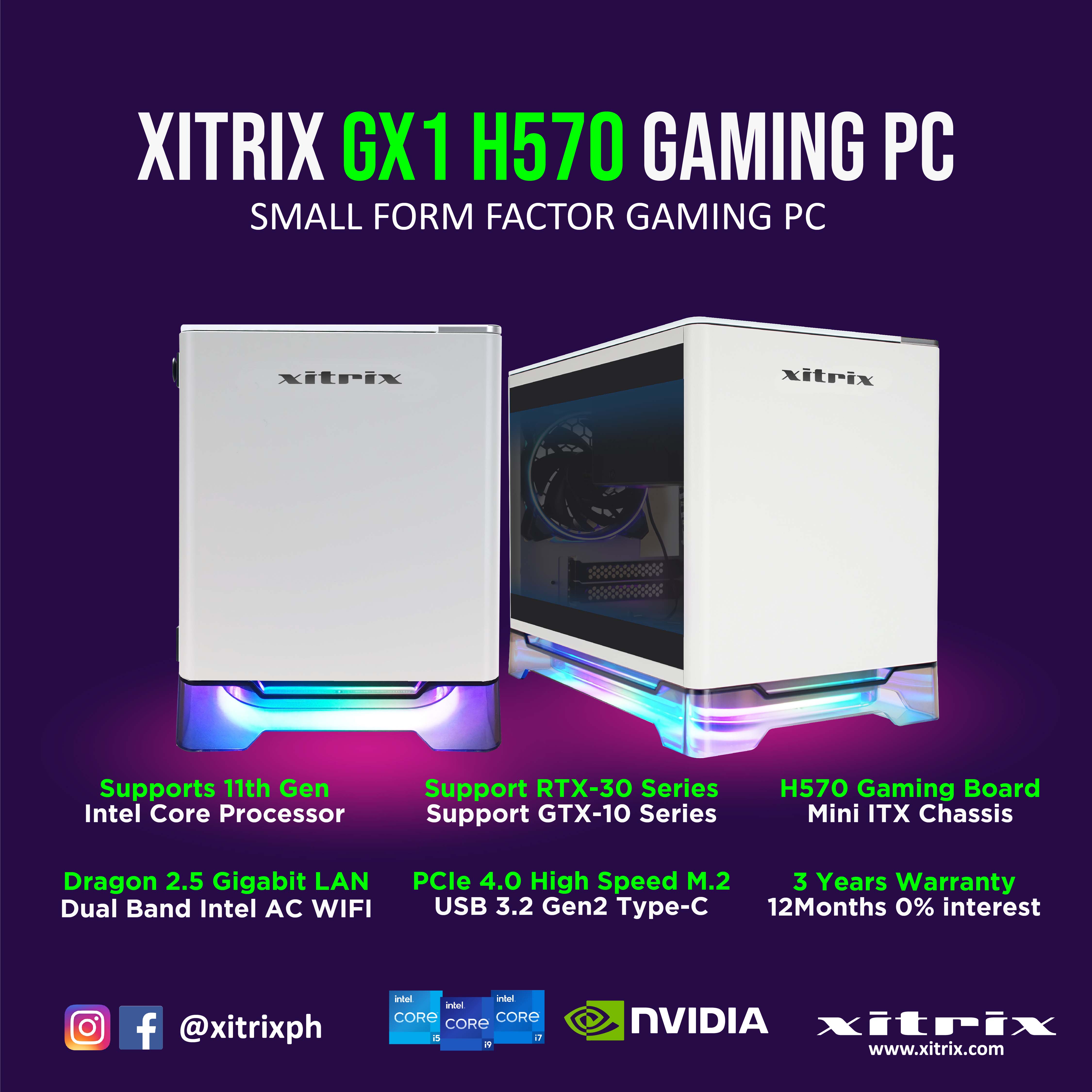 Xitrix GX1-H570 Mini ITX Gaming PC ( Core i5/Core i7; GTX/RTX Graphic ...
