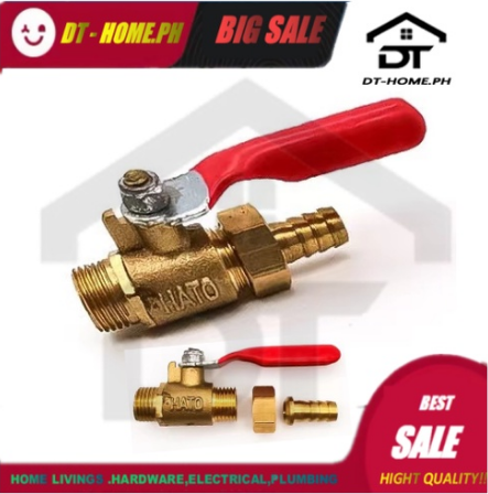 PER 50PCS Brass Ball Valve 1/4 , Air Ball Valve 1/4, Compressor Ball ...