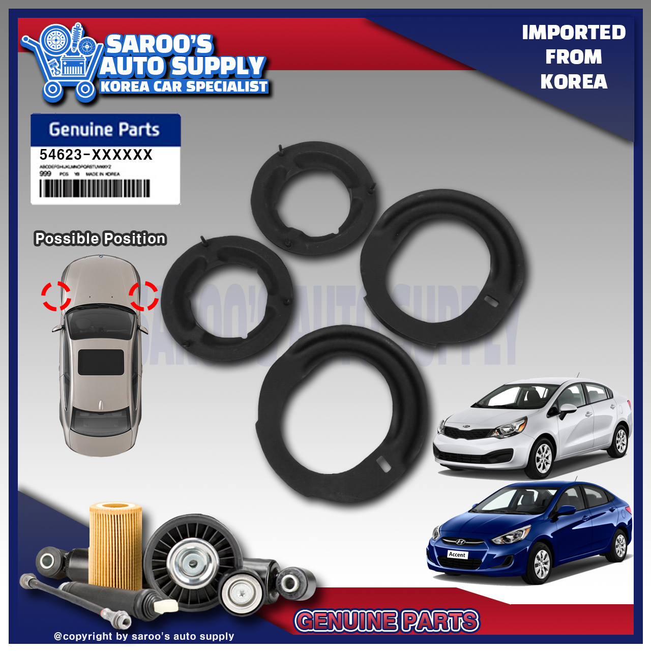 [Genuine] Coil Spring Rubber / Spring Pad / Suspension Strut Mount Set ...