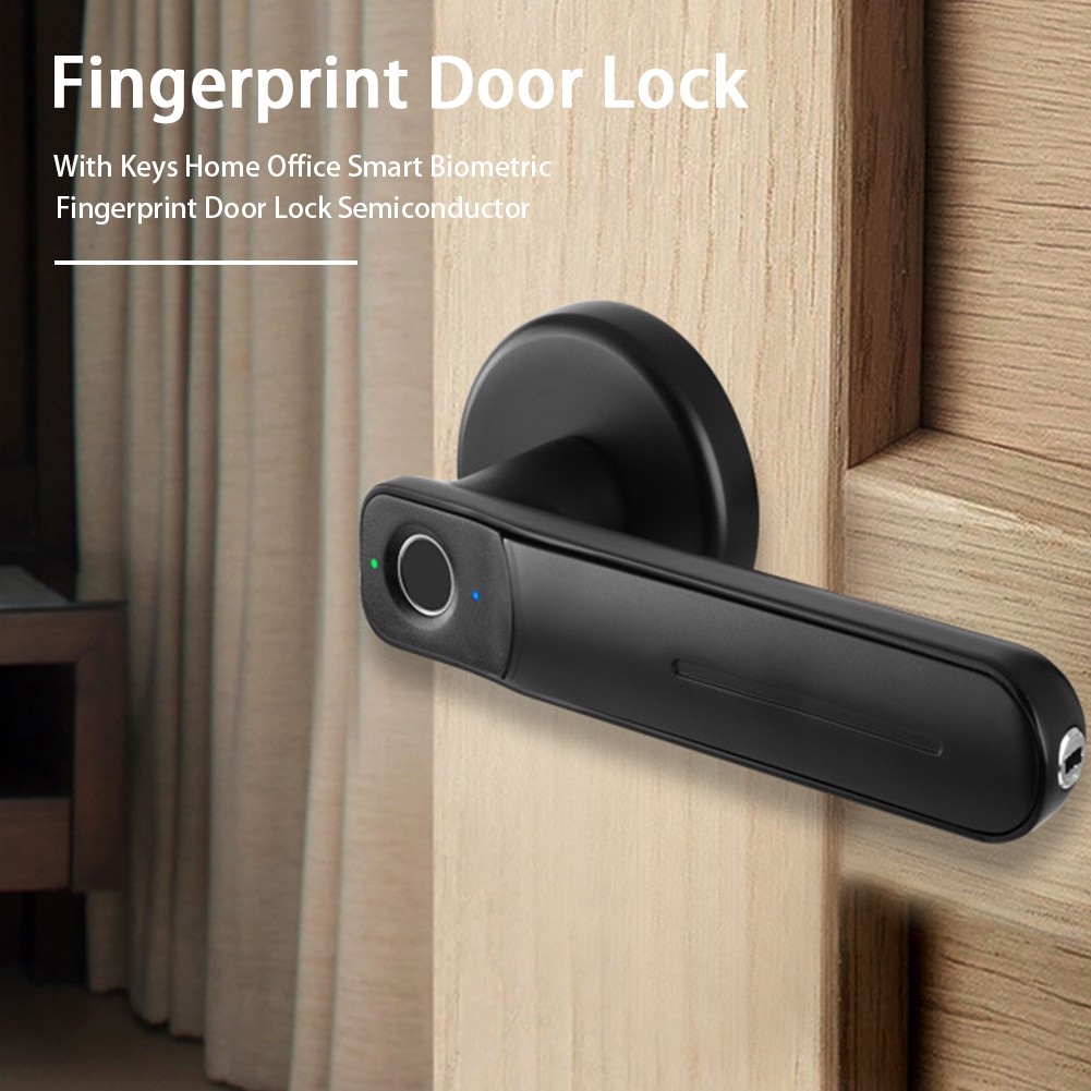 【Fingerprint Door Lock】 Handle Smart Electric Biometric Entry with 2 ...