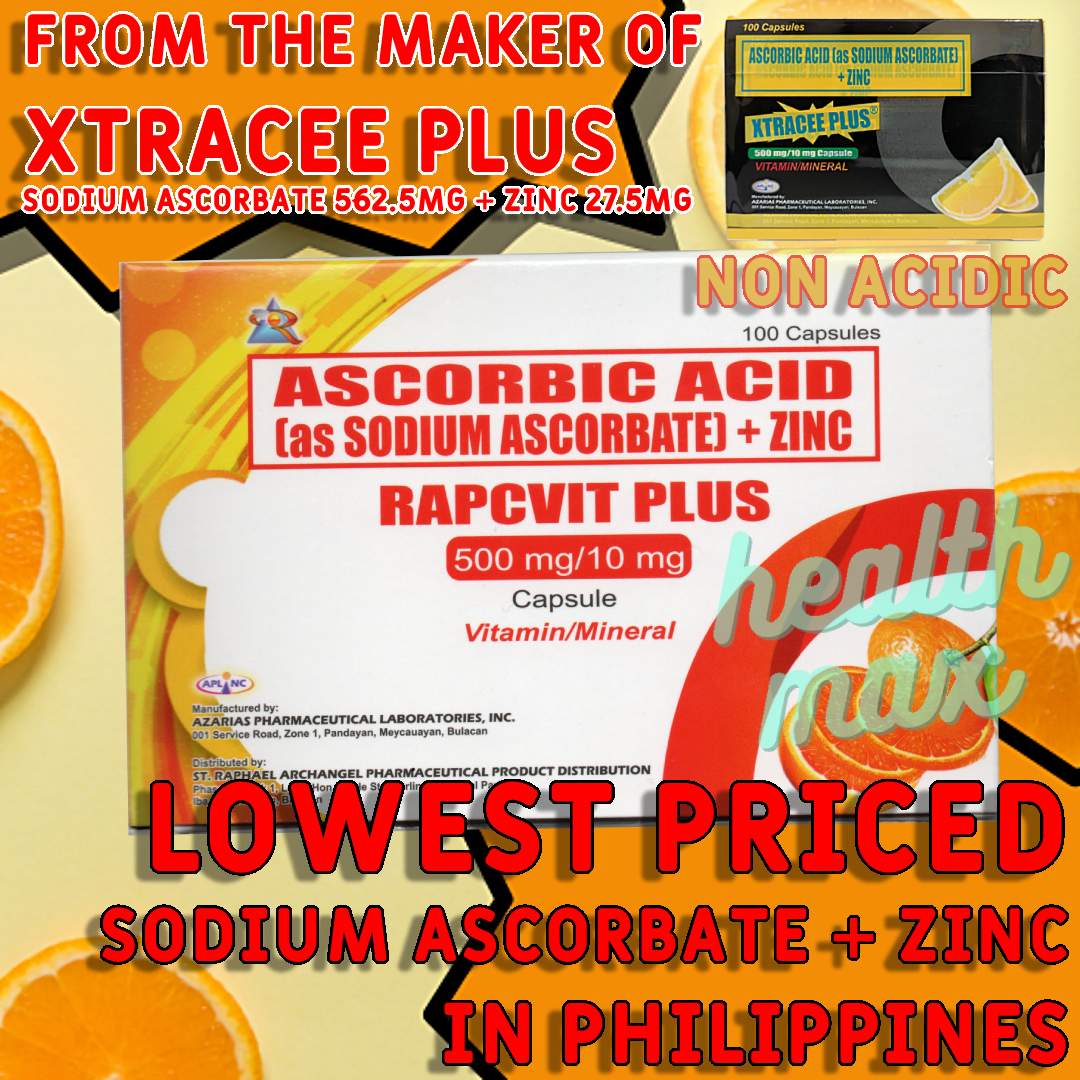RAPCVIT (SODIUM ASCORBATE 562.5MG + ZINC 27.5MG) 100's Capsules DEC ...