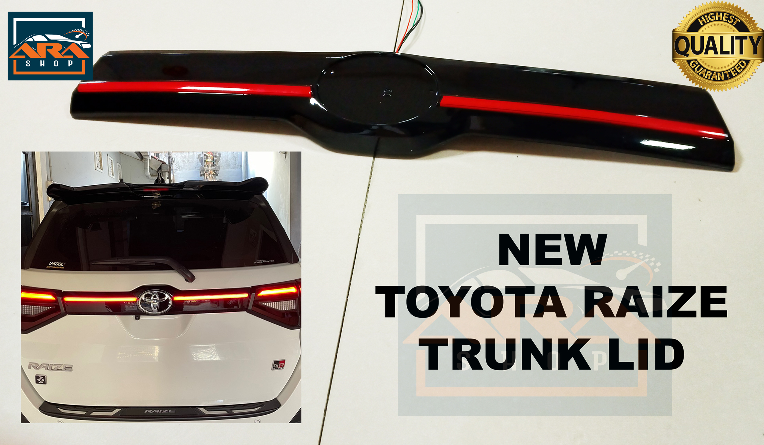 TOYOTA RAIZE NEW TRUNK LID GLOSSY BLACK | Lazada PH