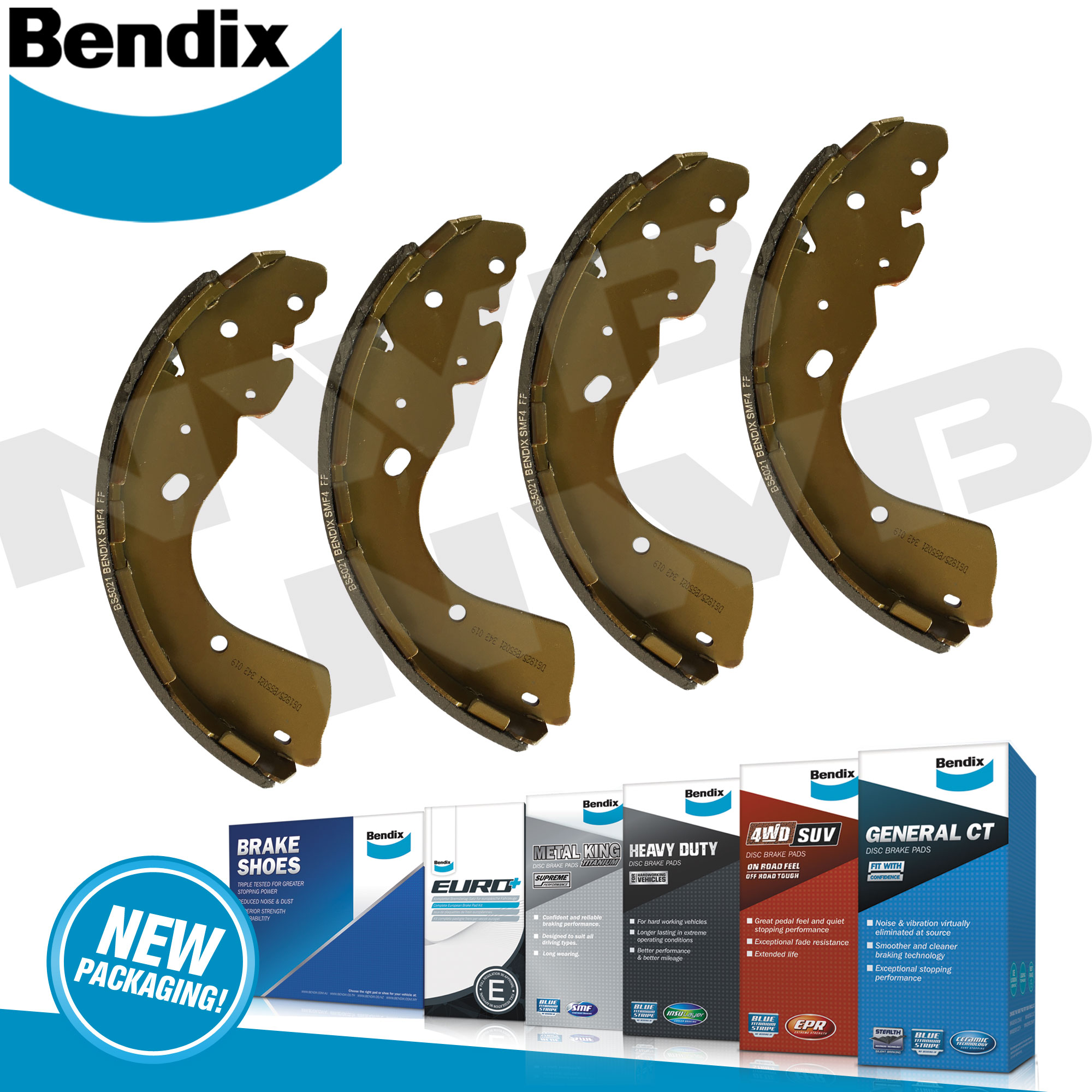 Bendix Brake Shoe Set for Ford Ranger 4x2, 4x4 2012-2021 (DS1825 ...