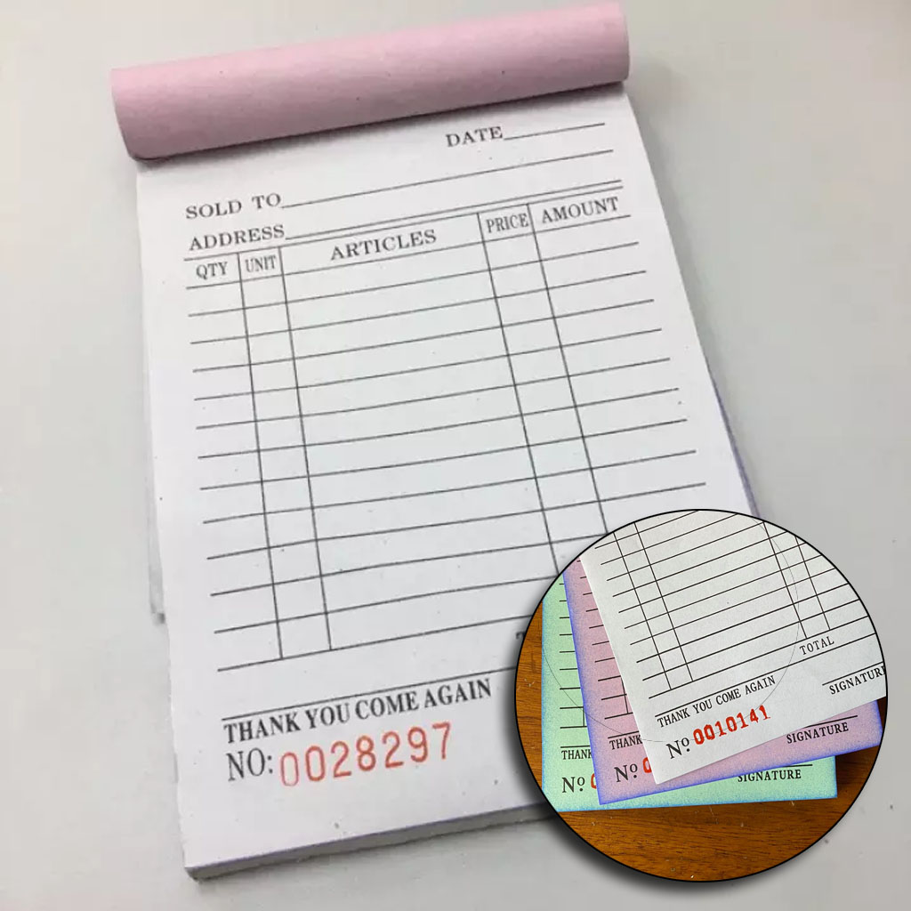 Carbonless Receipt Resibo With Carbon/Receipt paper (2pages/3pages ...