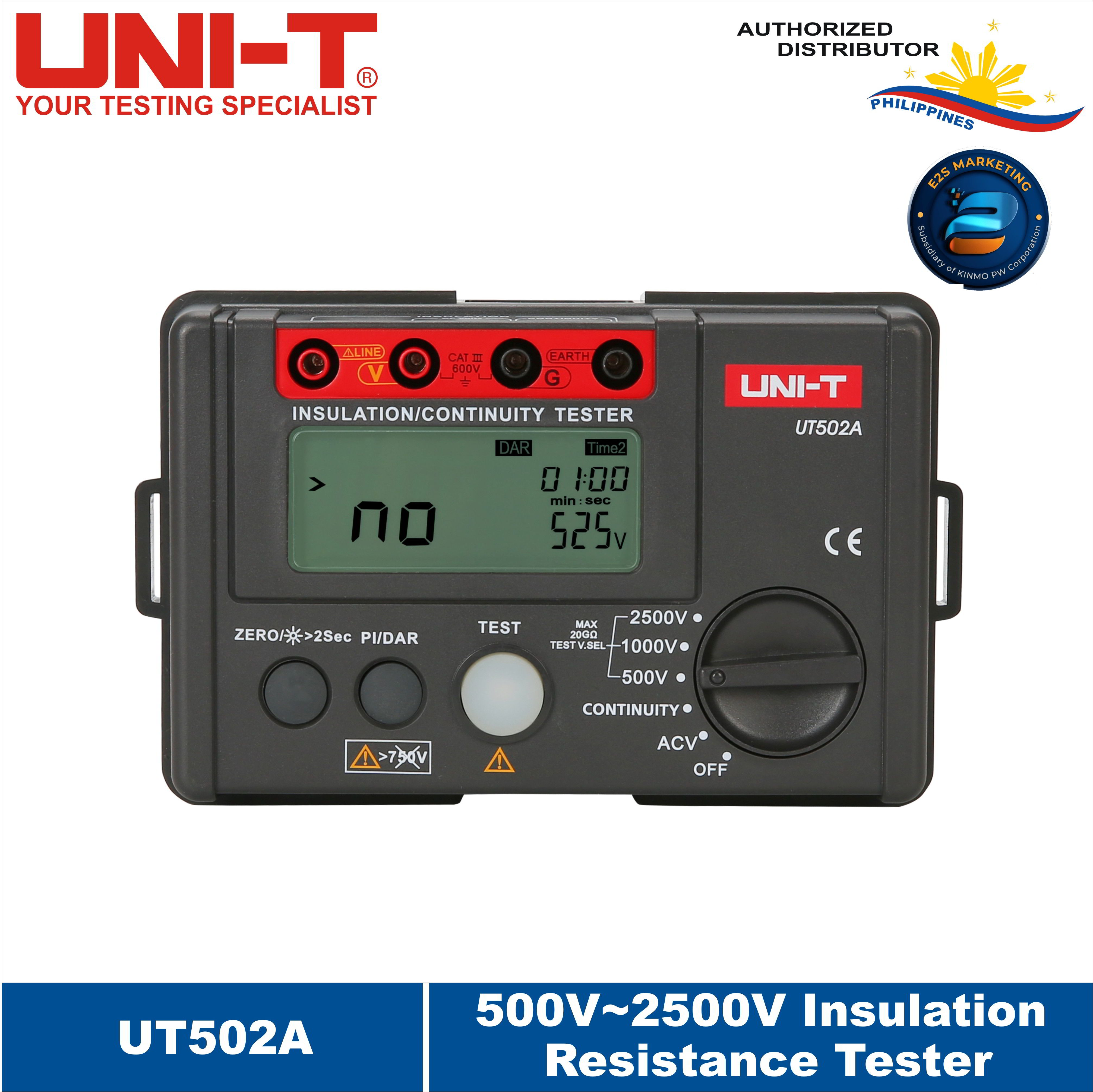 UNI-T Digital Insulation Resistance Tester 500V-2500V UT-502A | Lazada PH
