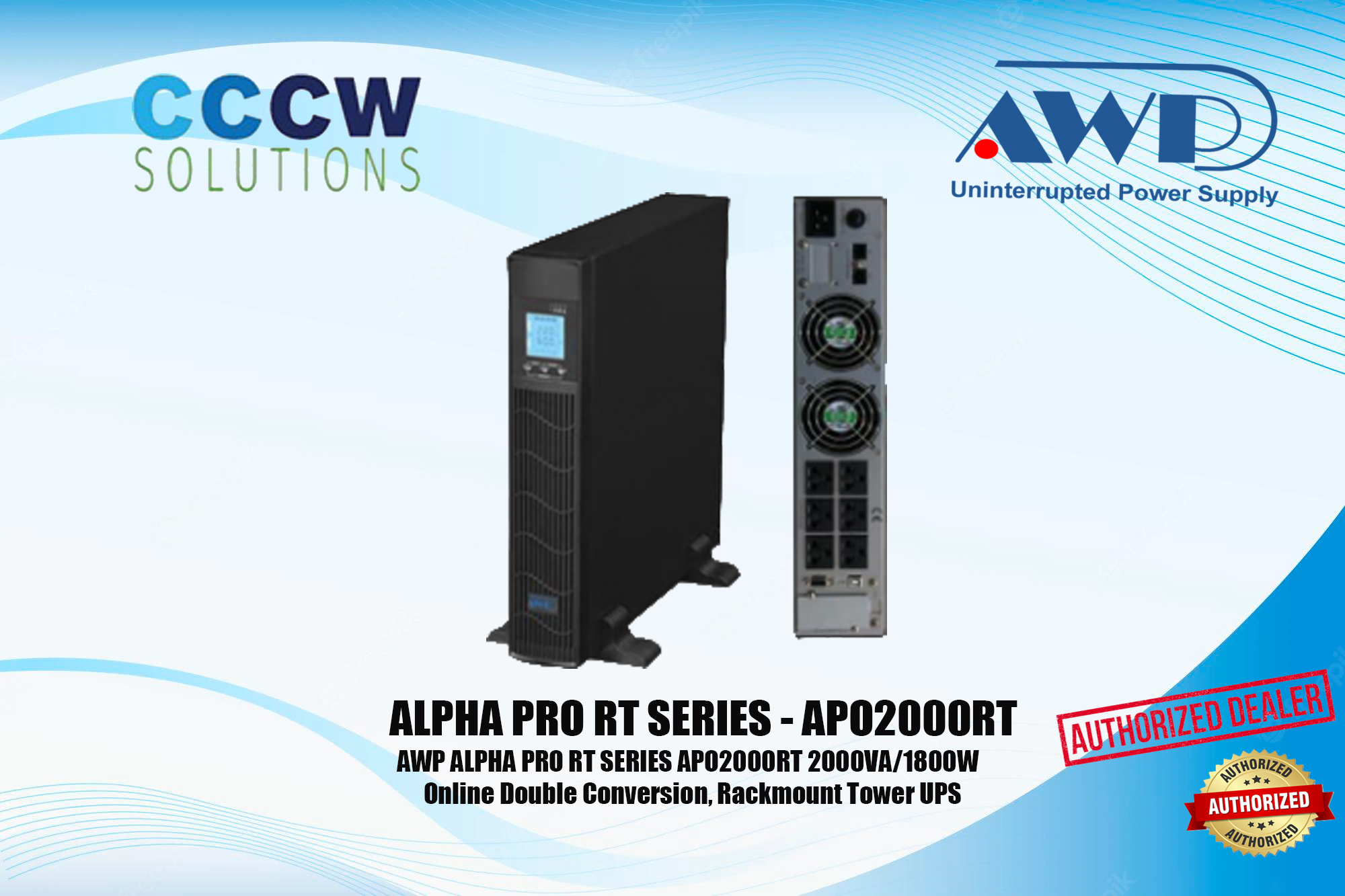 AWP ALPHA PRO RT SERIES APO2000RT 2000VA/1800W Online Double Conversion ...