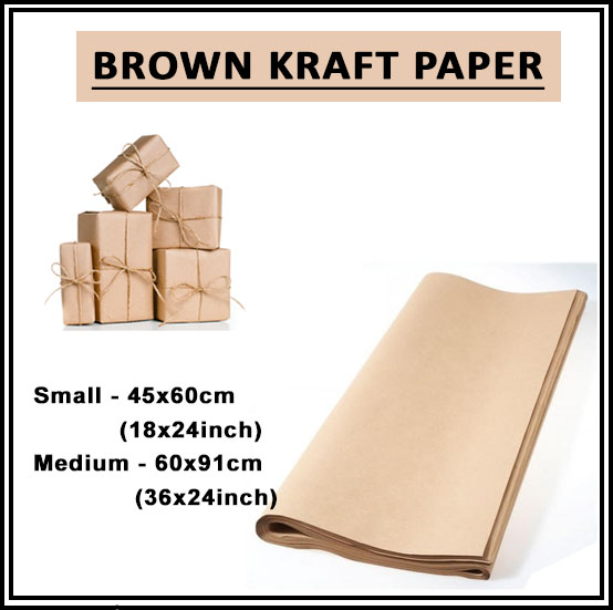 S - 45x60cm | M - 60x91cm Brown Kraft Wrapping Paper 80gsm bigger than ...