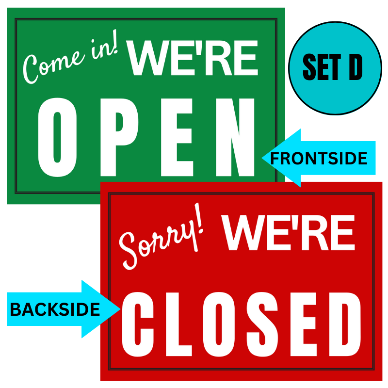 SHINDAN Open Close Store Sign A4 Laminated Close And Open Signage ...