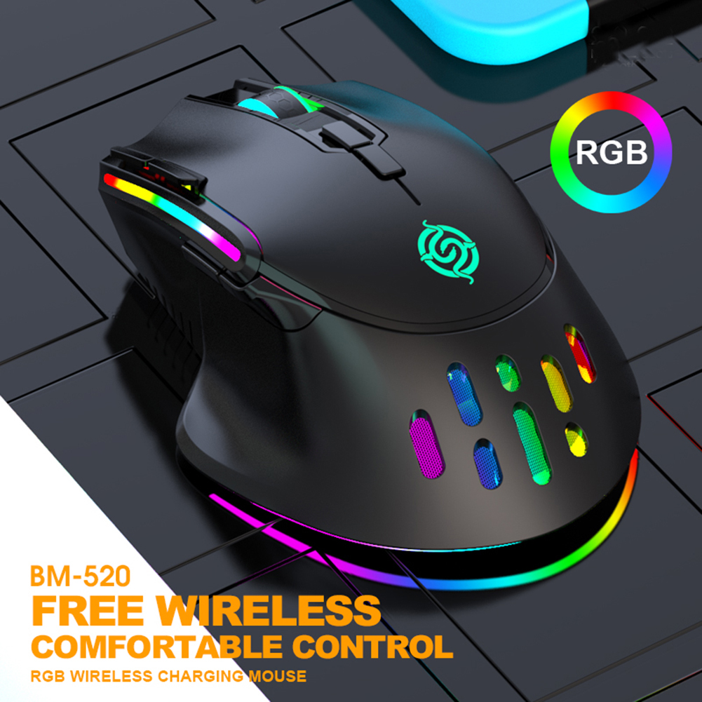FIREWOLF RGB Gaming Rechargeable Wireless and Wired Gaming mouse BM520 ...