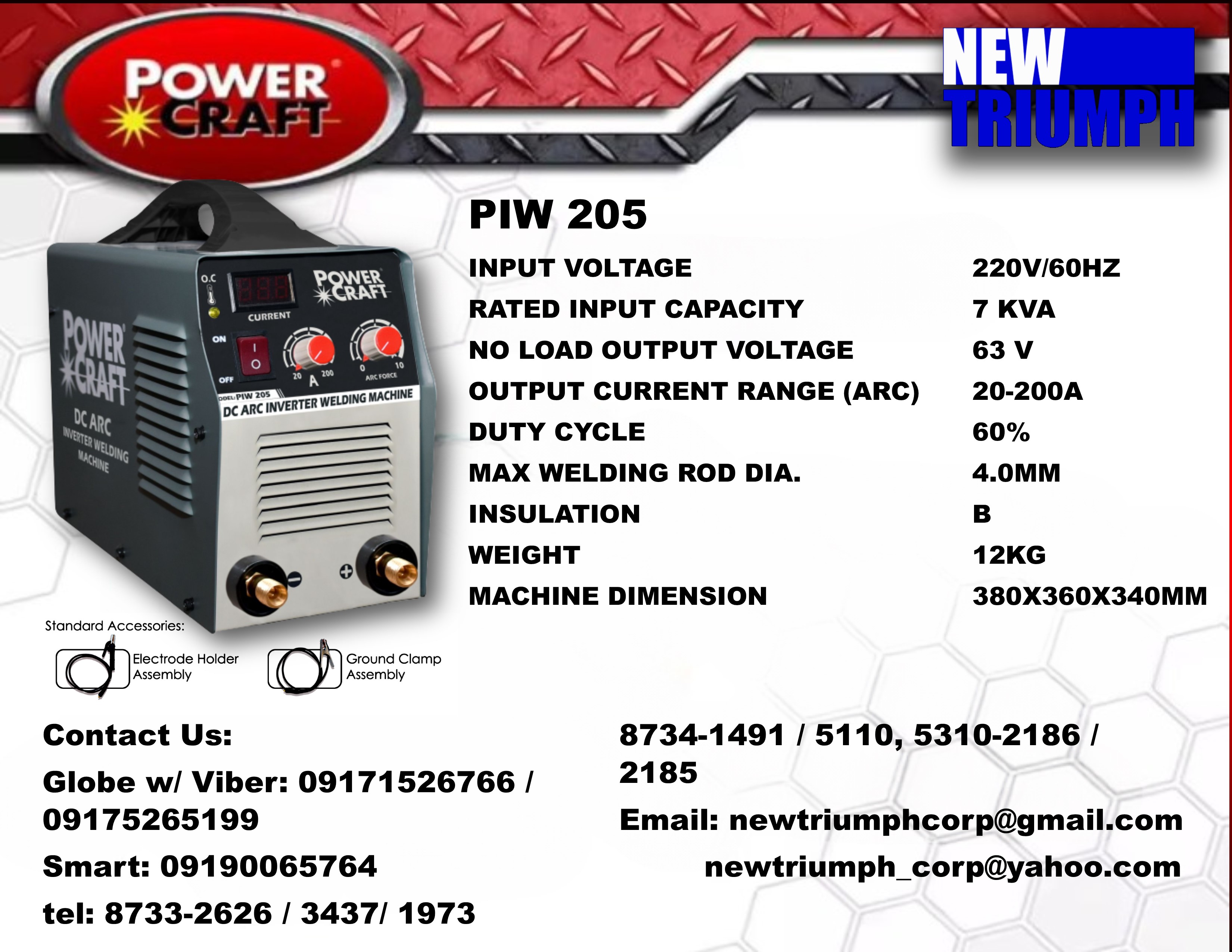 Powercraft DC ARC Inverter Welding Machine 200A (PIW 205i) | Lazada PH