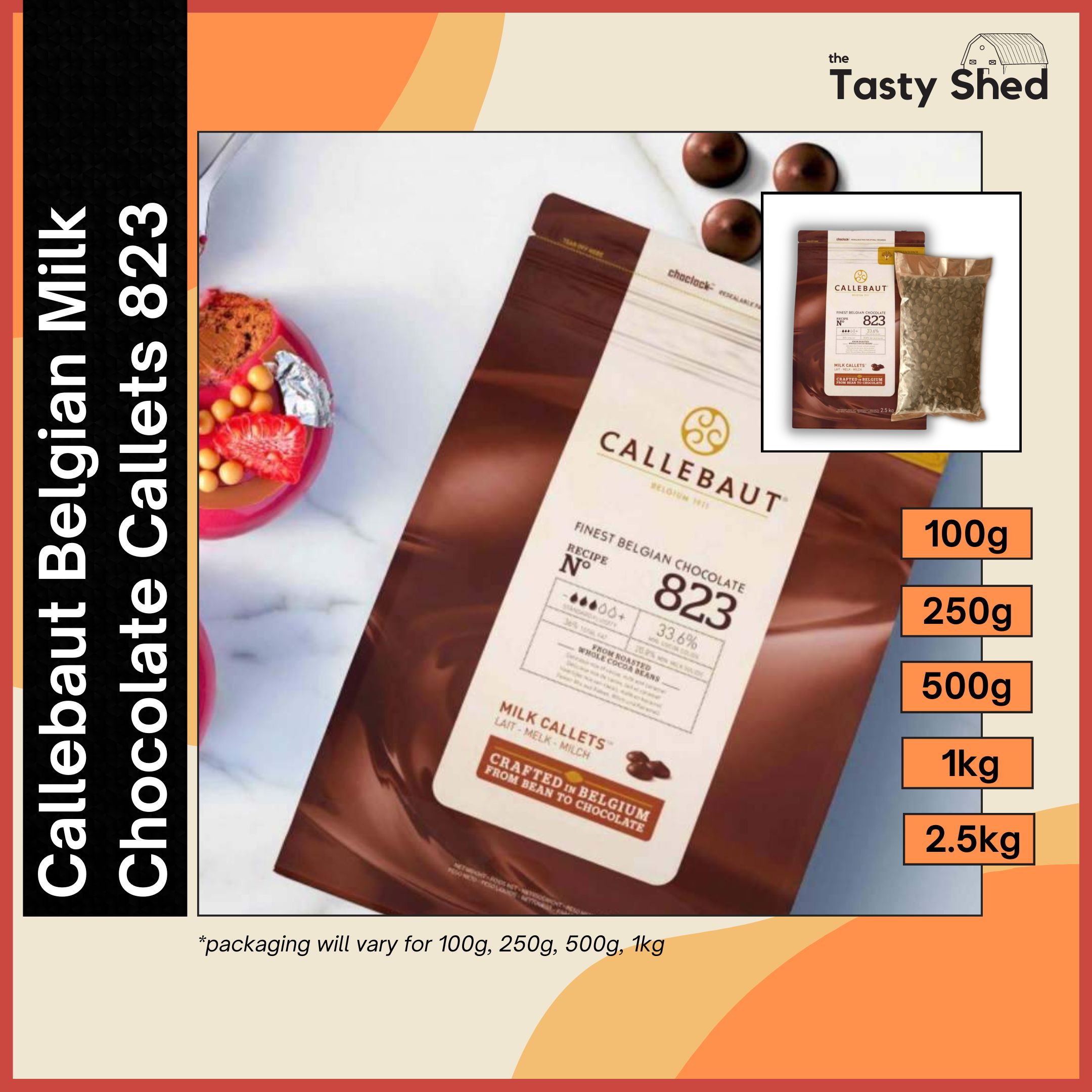 Callebaut Milk Belgian Chocolate Callets 823 (100g/250g/500g/1kg/2.5kg ...