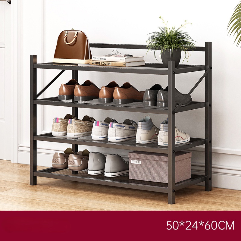 3/4/5 Layer Folding Shoe RackMetal Foldable Shoe Rack Simple Storage ...