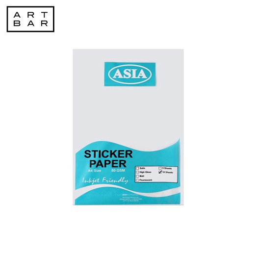 Asia Sticker Paper A4 80Gsm 10S Matte - Art Bar PH | Lazada PH