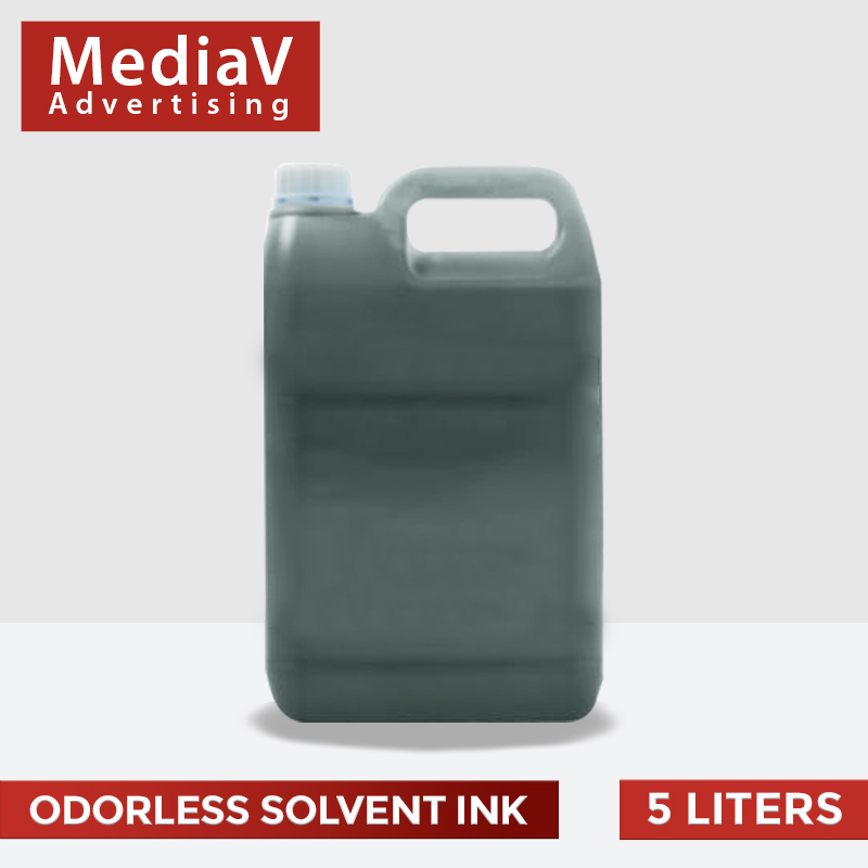 MediaV Advertising Odorless Solvent Ink- Black 5 Liters/ 1 Gallon - for ...