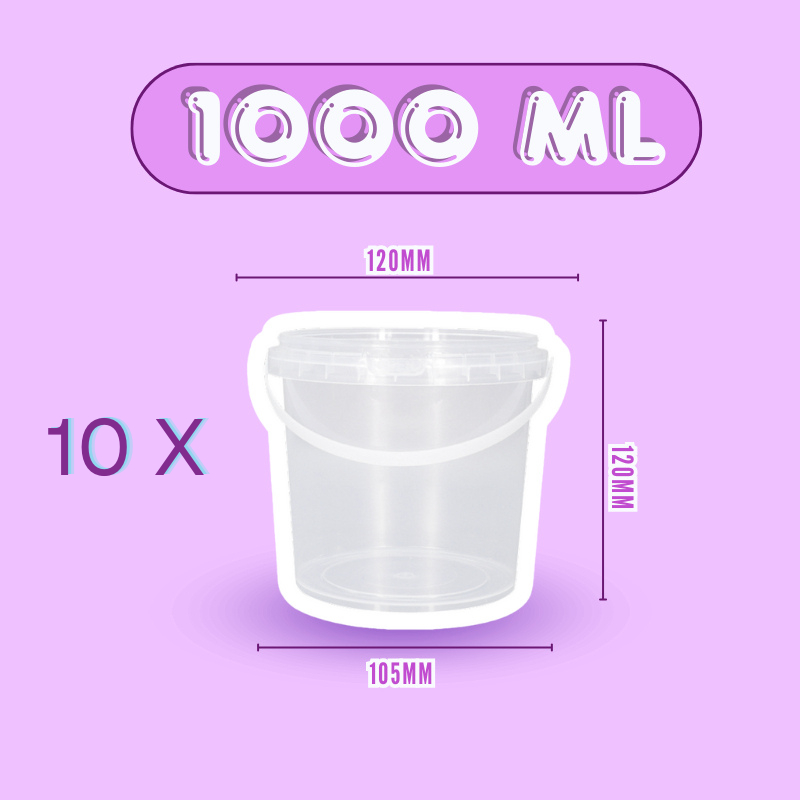 50pcs Multipurpose Clear Plastic Bucket Transparent Storage Packaging ...