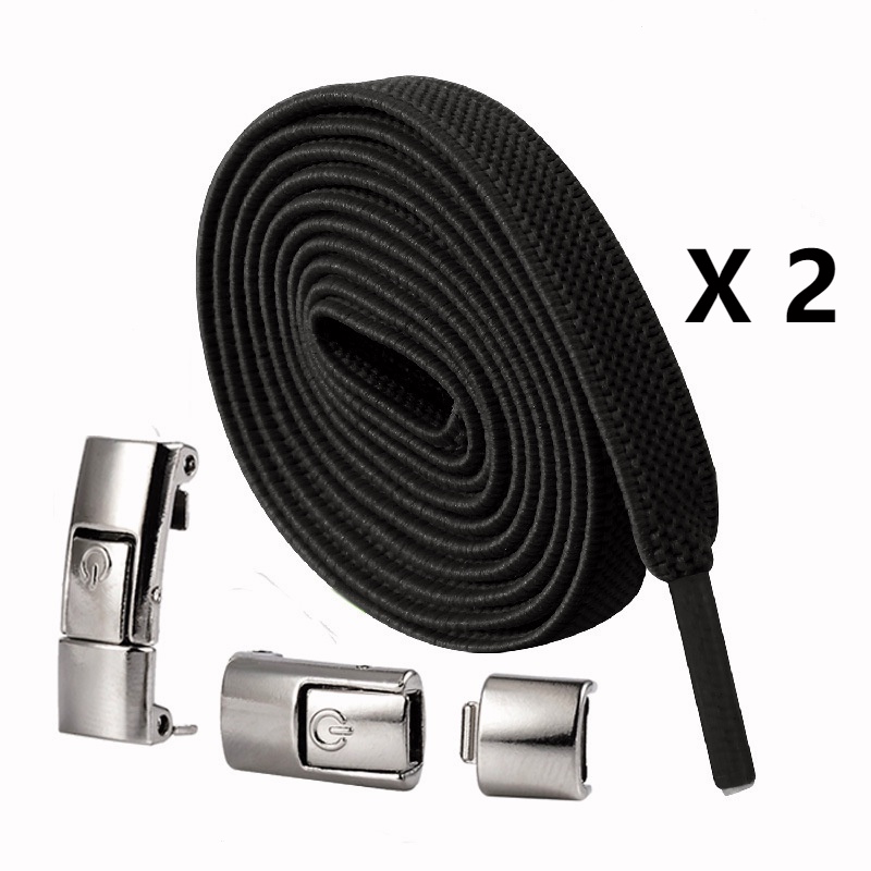 No Tie Shoe Lace Lock Kids Adult 8MM Widened Flat Shoelace Lazy Shoe ...