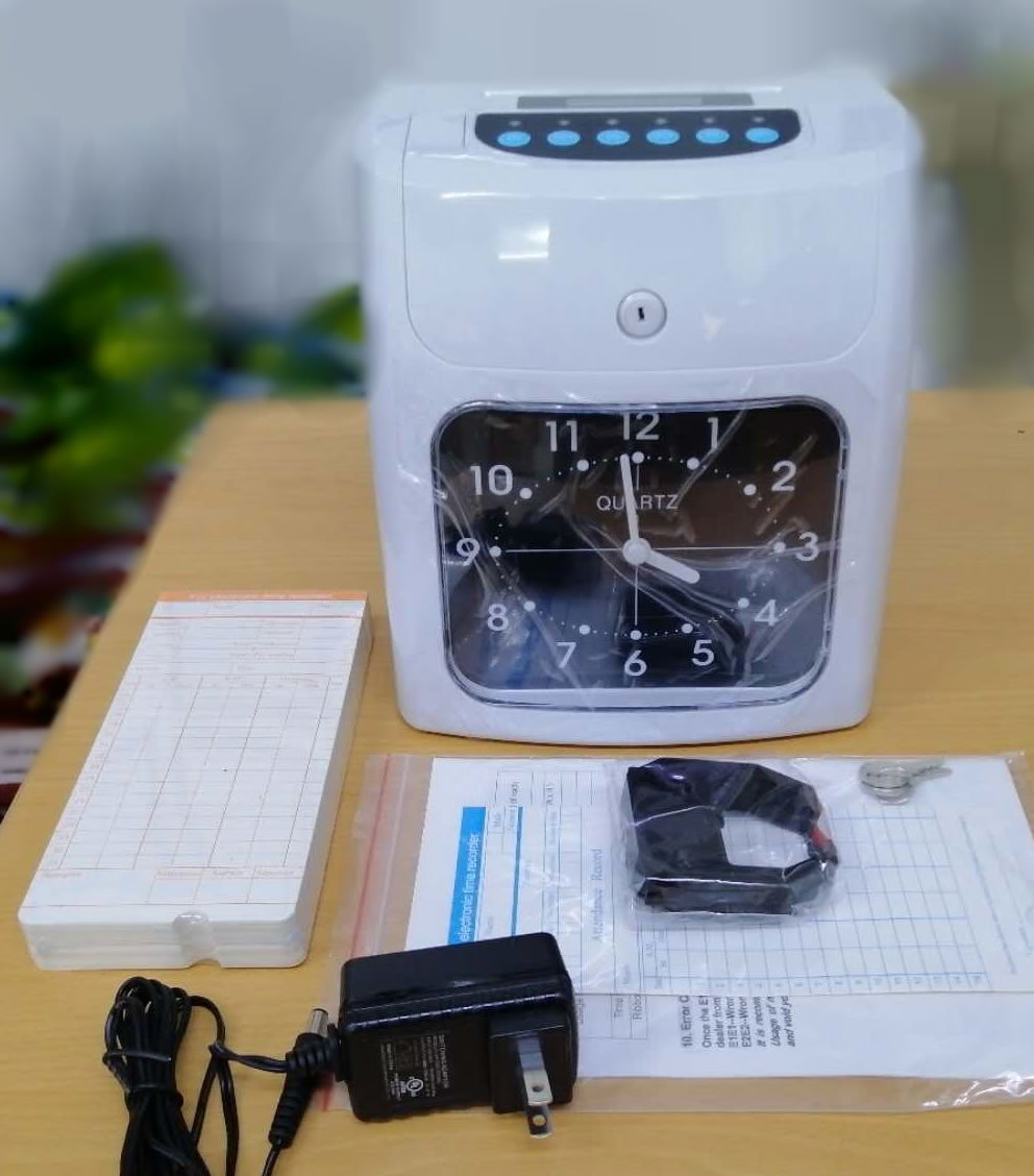 BUNDY CLOCK DIGITAL/ANALOG TIMER RECORDER, Punch Card Digital Time ...