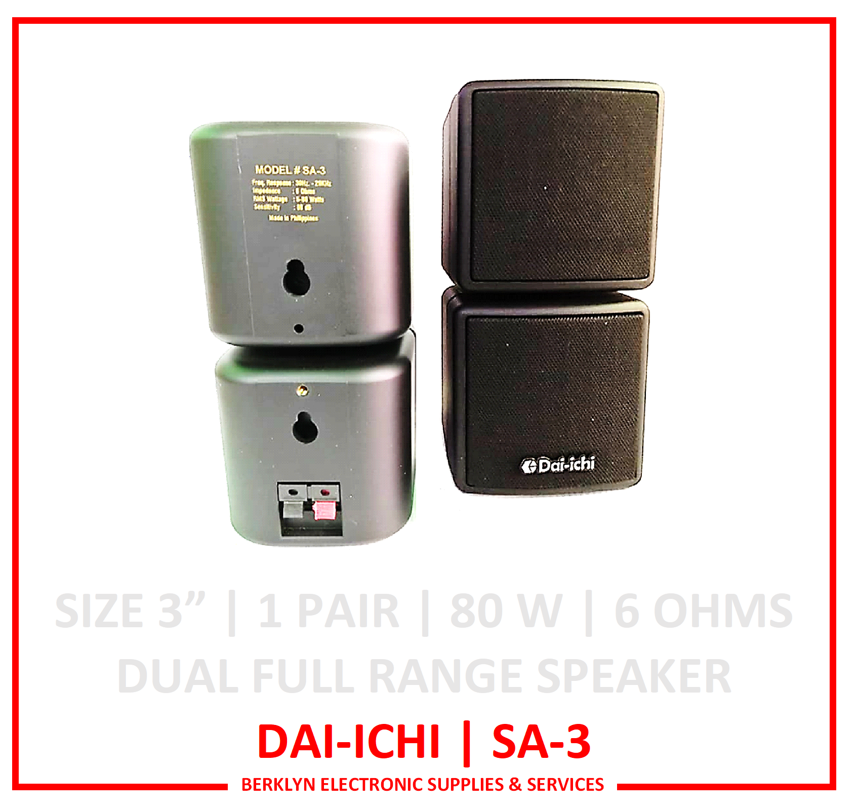 DAI-ICHI SA-3 / 1 PAIR / SWIVEL SURROUND SPEAKER / 3" / DUAL FULL RANGE ...