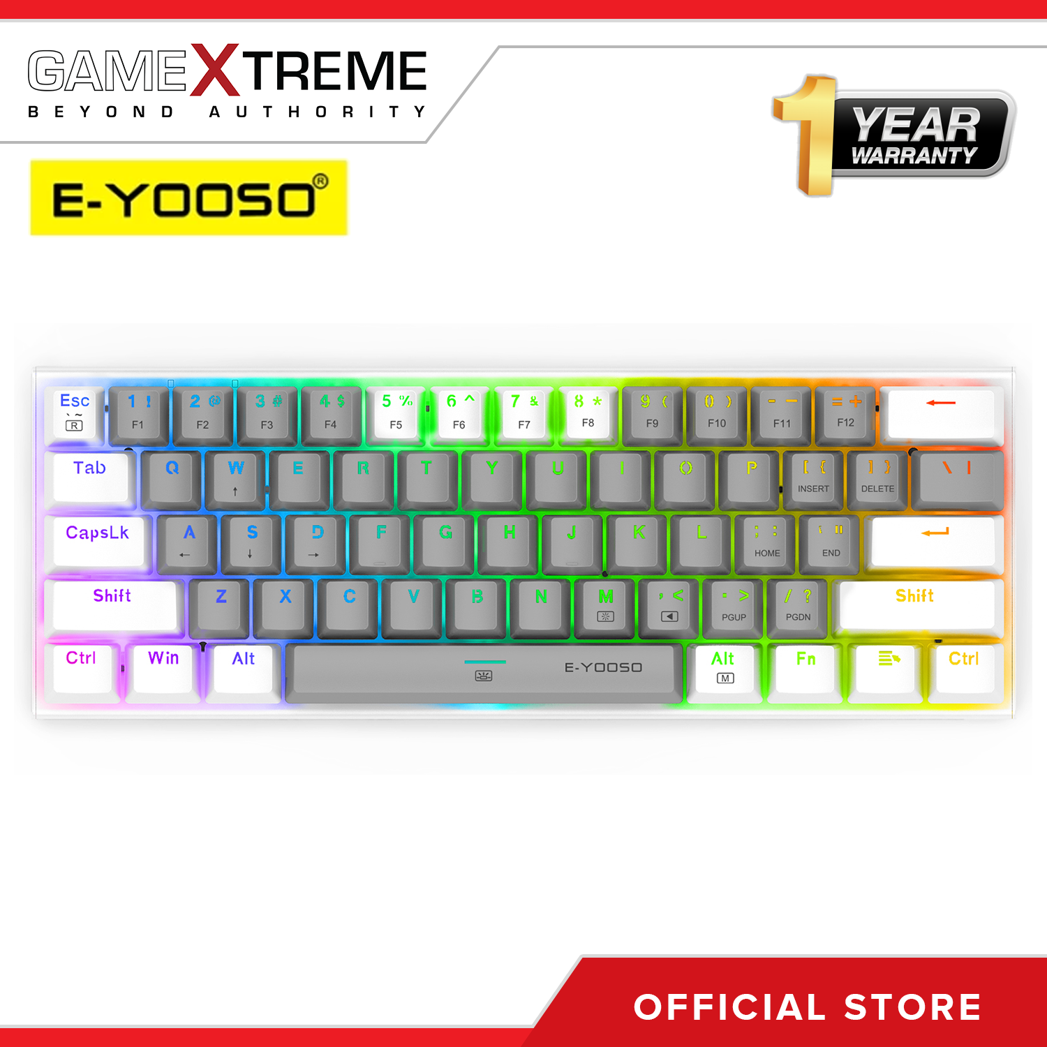 E-Yooso K620 87keys RGB Side Lit and LED Backlit Mechanical Gaming ...