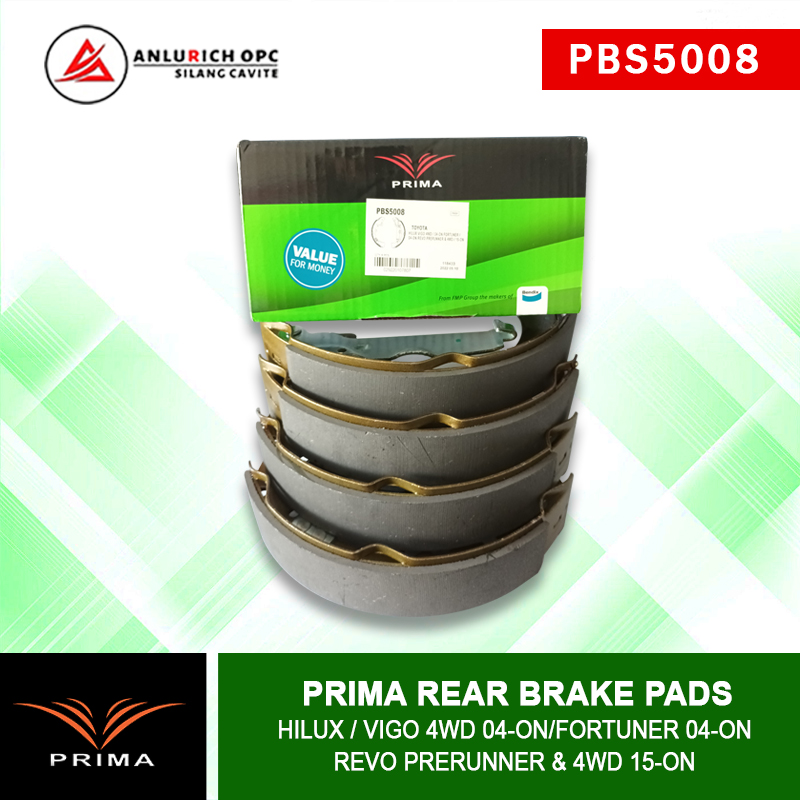 PRIMA BRAKE SHOES for TOYOTA HILUX / VIGO 4WD 04-ON/FORTUNER 04-ON/REVO ...