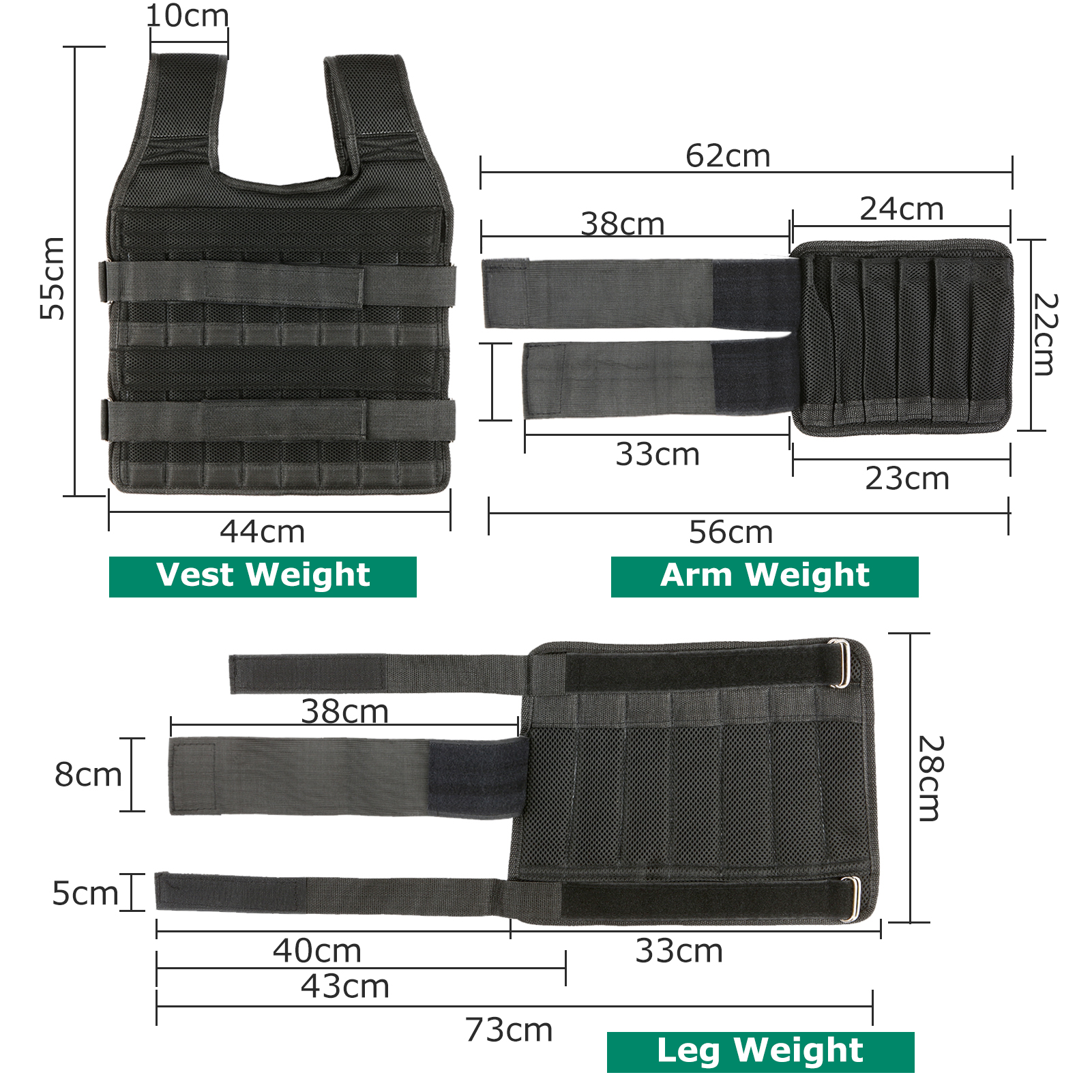 Max Loading 15kg/35kg Adjustable Vest Weight Exercise Weight Loading ...