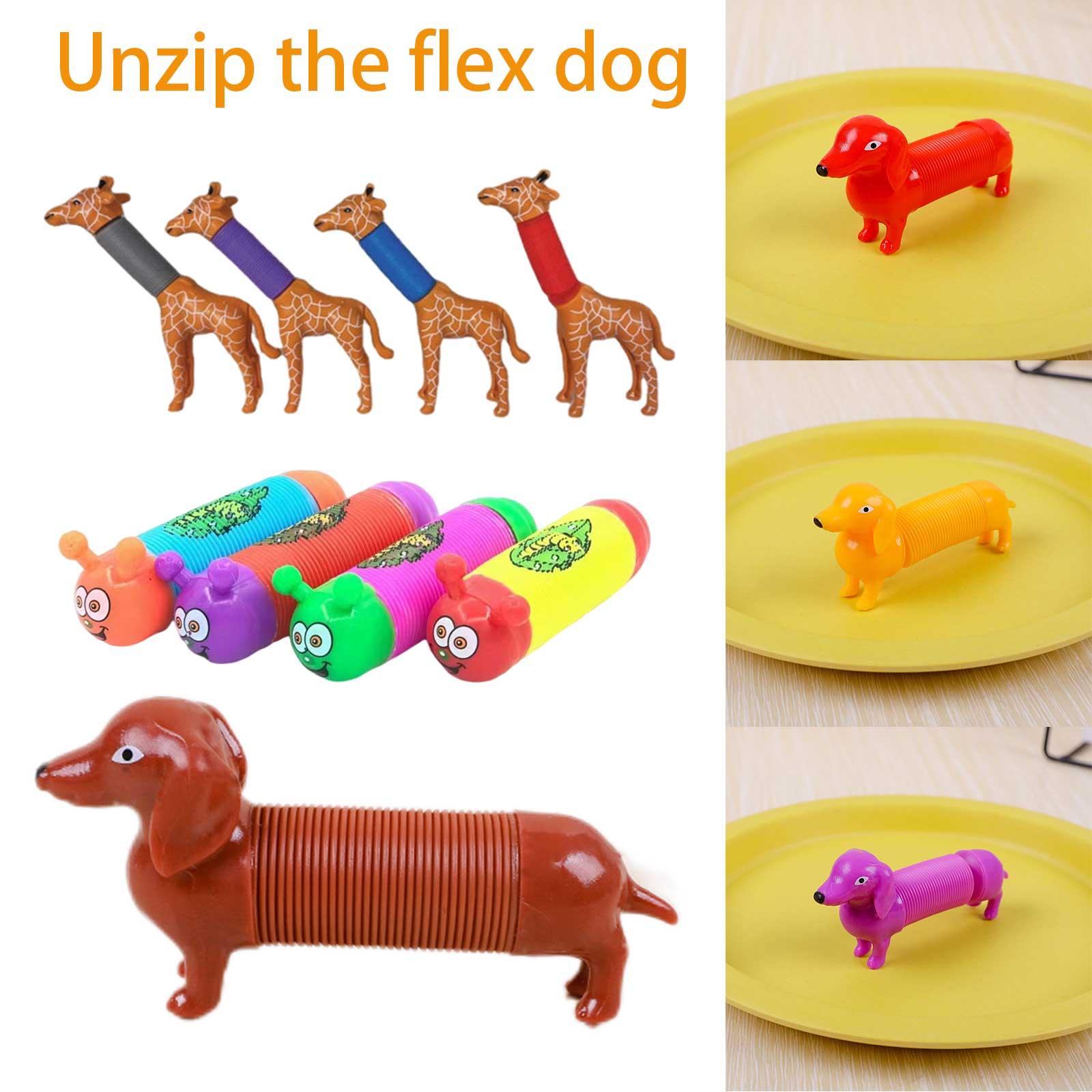 (Random Color) Animal Telescopic Tube Puzzle Decompression Educational ...