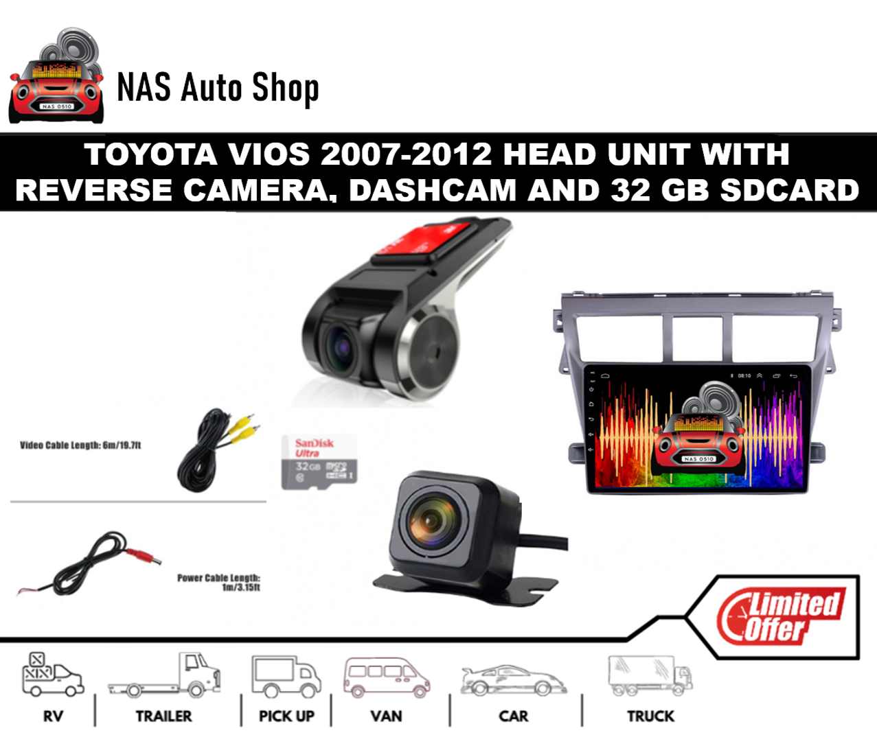 [𝟮+𝟯𝟮] 9 inch Android 11 Head Unit GPS Monitor for Toyota VIOS 2007 ...
