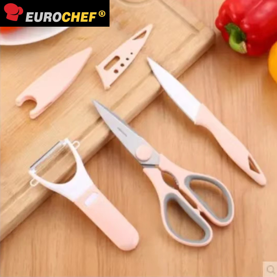 Eurochef MT033 [3pcs] Kitchen Fruit Knives Peeler and Scissor set ...