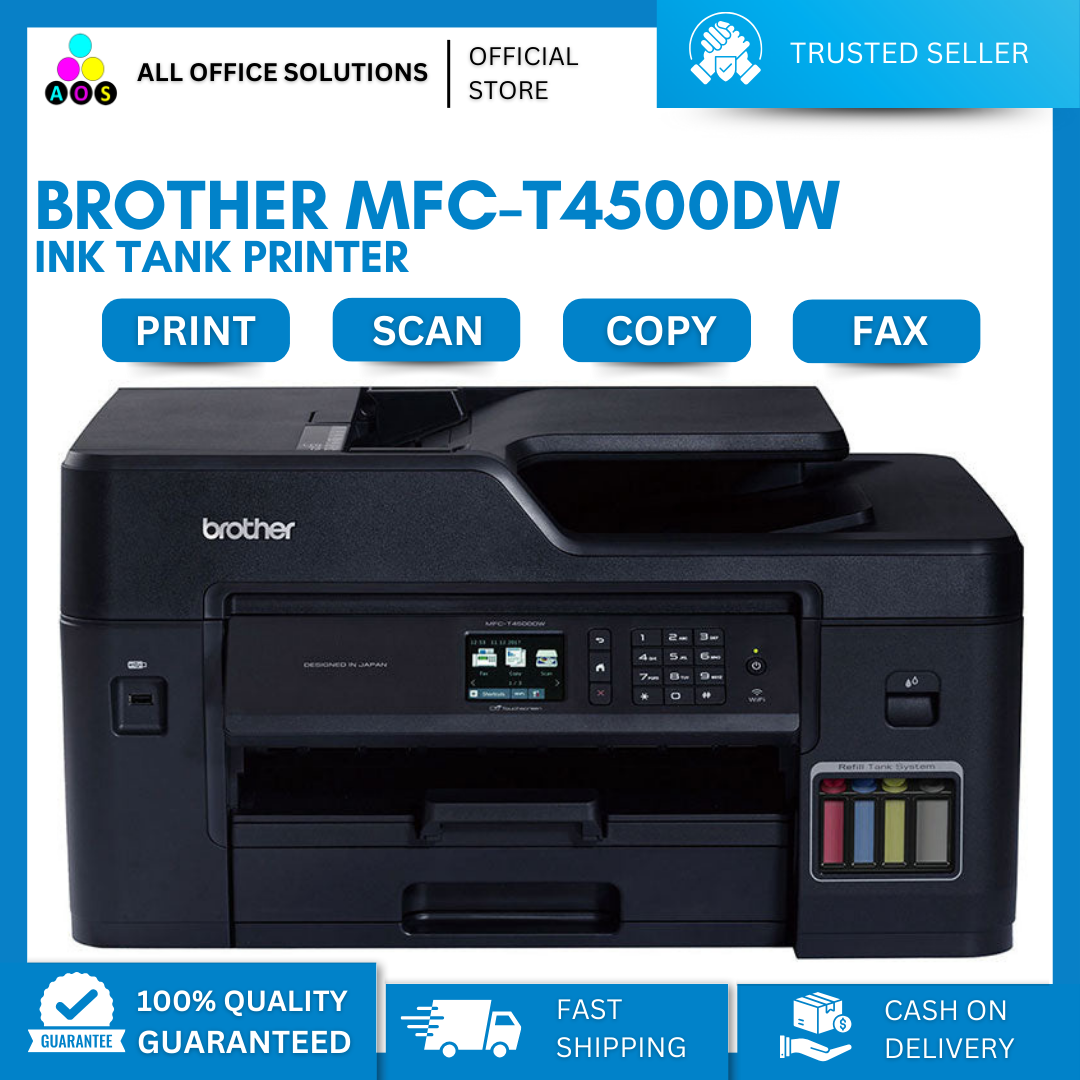 Brother MFC-T4500DW Ink Tank Printer A3 Refill Ink Tank Multi-Function ...