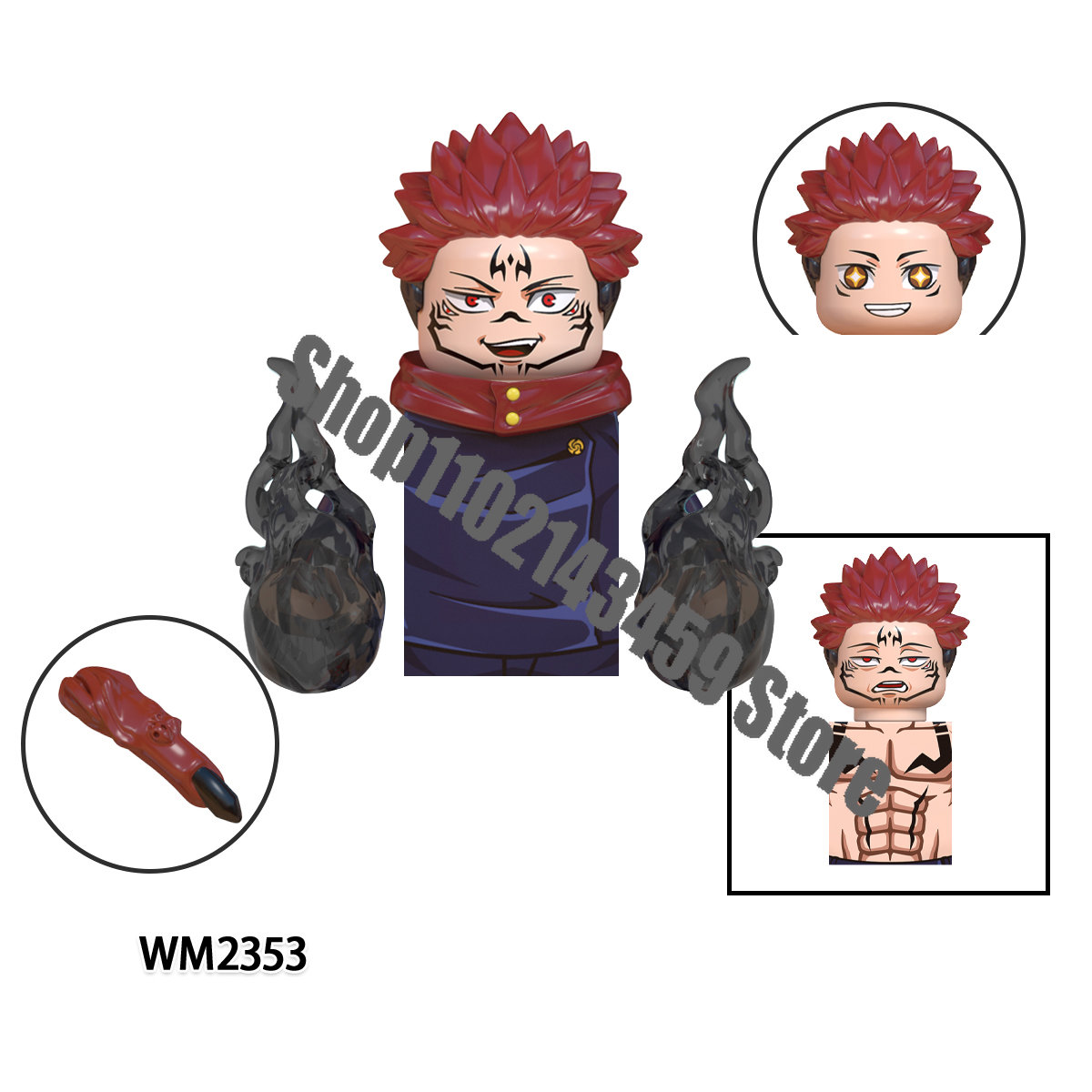 WM blocks WM6139 Jujutsu Kaisen Itadori Yuji Megumi Gojo Satoru Geto ...