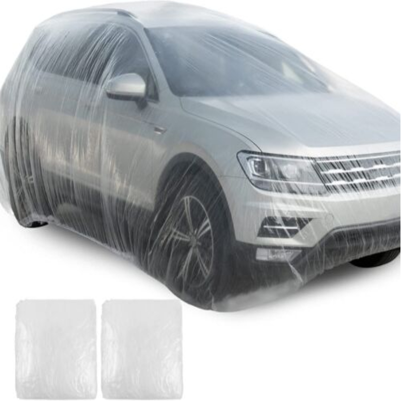 Temporary Transparent Disposable Car Cover Rain Dust Garage Cover Clear ...