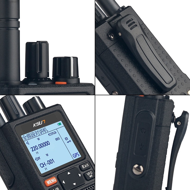 KSUN UV98D GPS Walkie Talkie Six Bands Frequency 999CH CTCSS DTMF VOX SOS 10km Two Way Radio ...