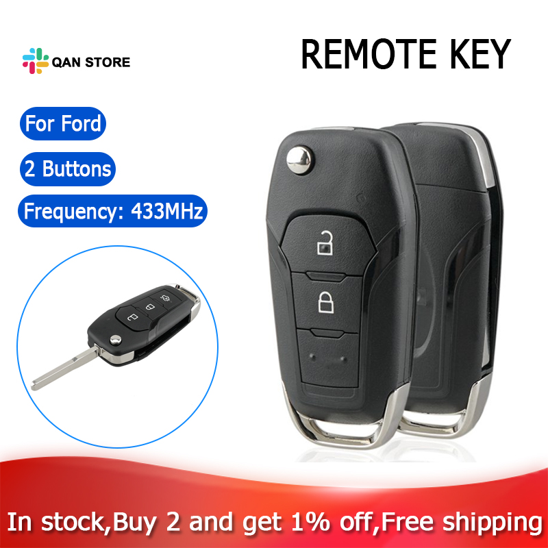 [In Stock][COD]Car Smart Remote Key 2 Button 433Mhz Fit for Ford Ranger ...