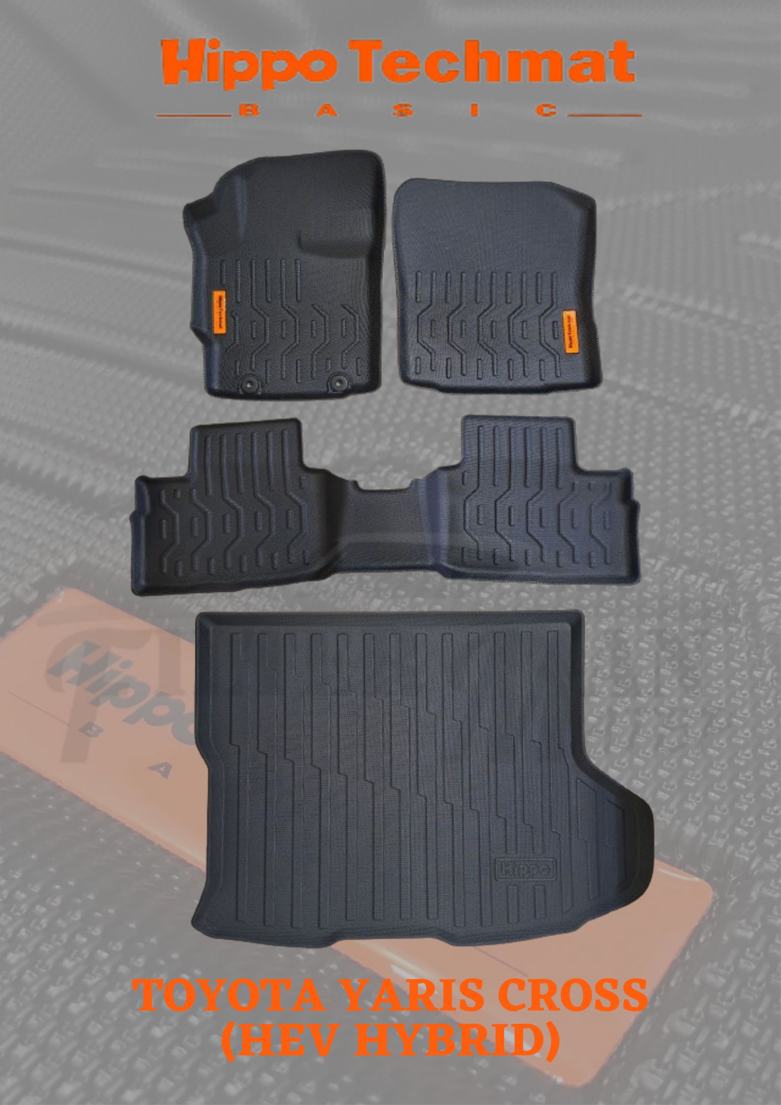 TOYOTA YARIS CROSS 2023-2024 (HEV HYBRID) HIPPO TECHMAT BASIC DEEP DISH ...