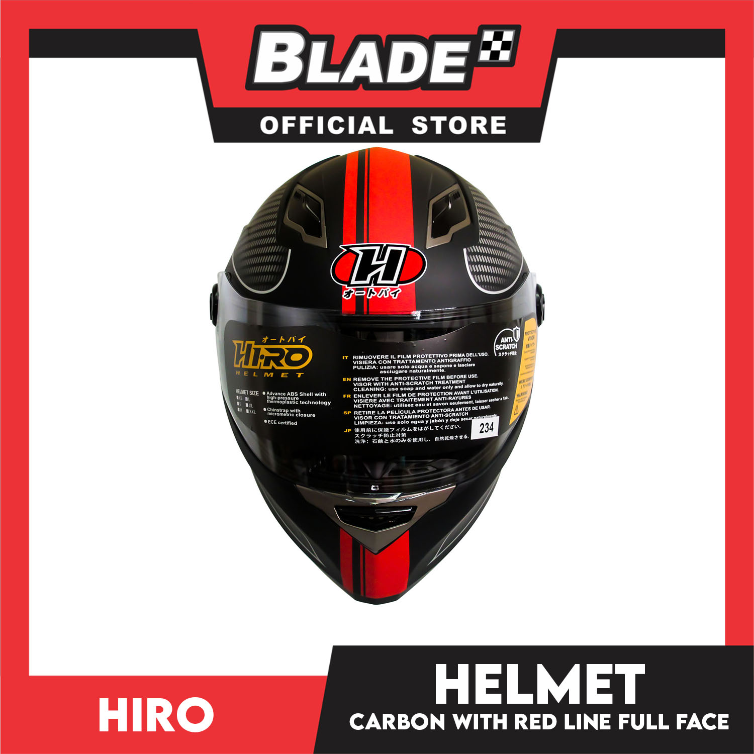 HIRO Helmet HD-09B Carbon (Full face) | Lazada PH