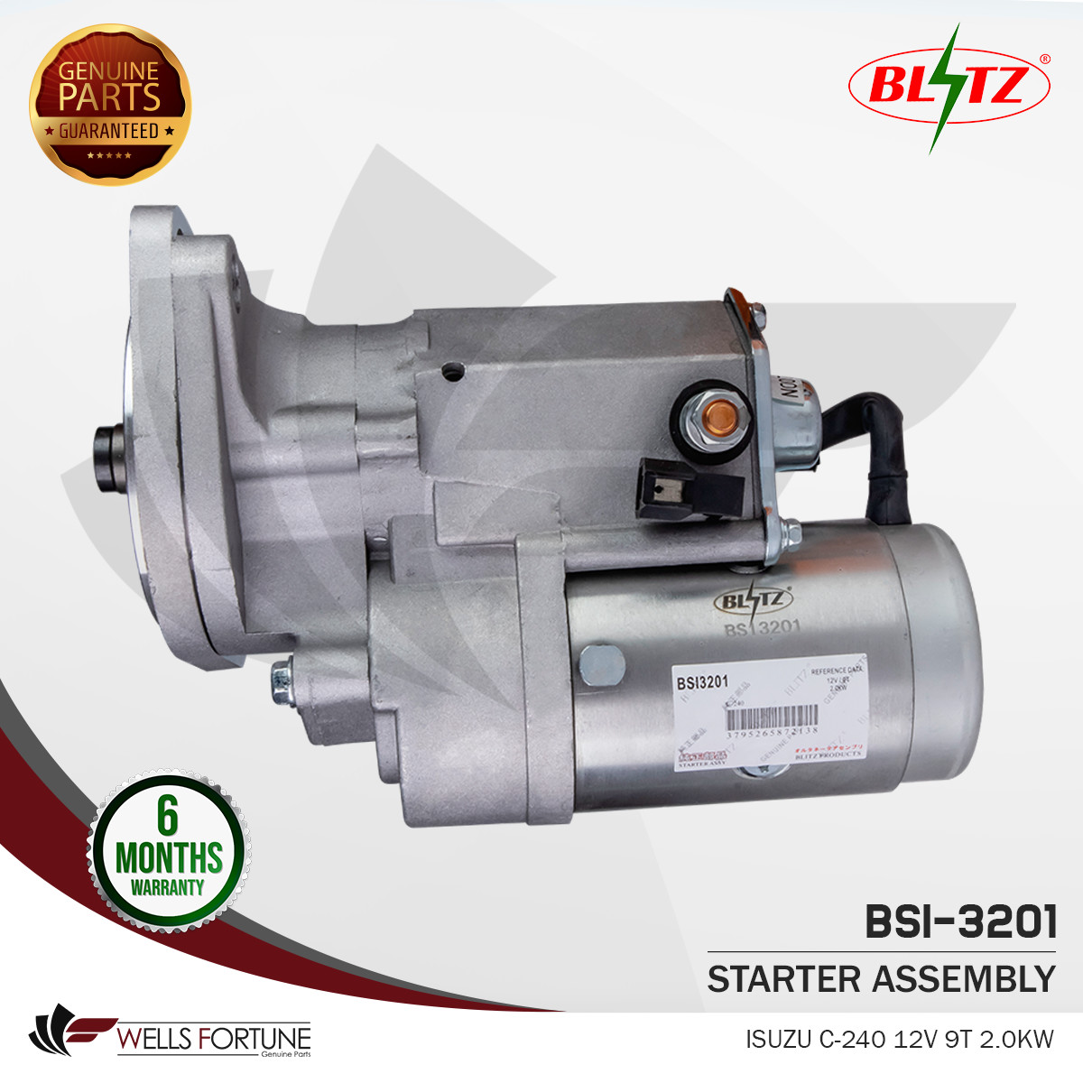 ISUZU C-240 12V / 9T / 2.0KW BLITZ STARTER ASSEMBLY 6 MONTHS WARRANTY ...