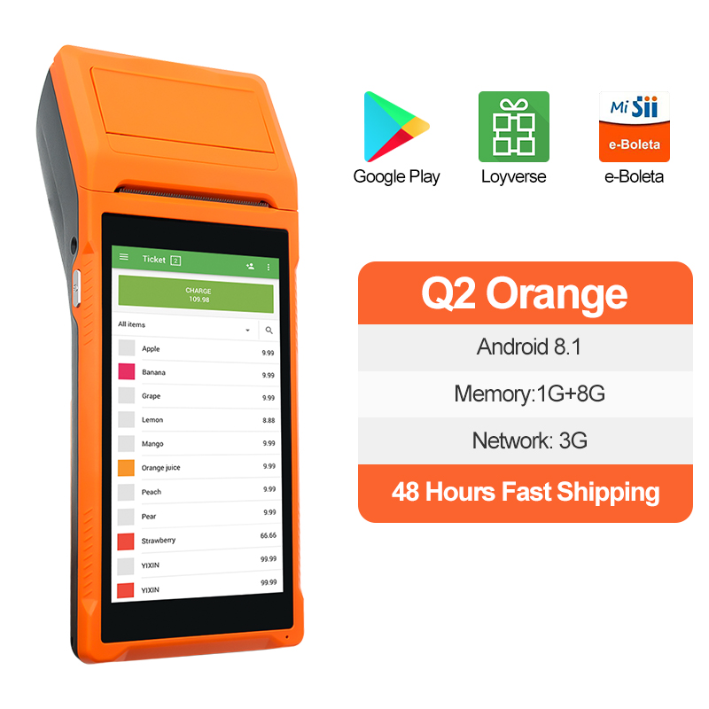 3G /4G Android6.0/8.1 Mobile Pos Thermal Printer Handheld POS Terminal Wireless Bluetooth ...