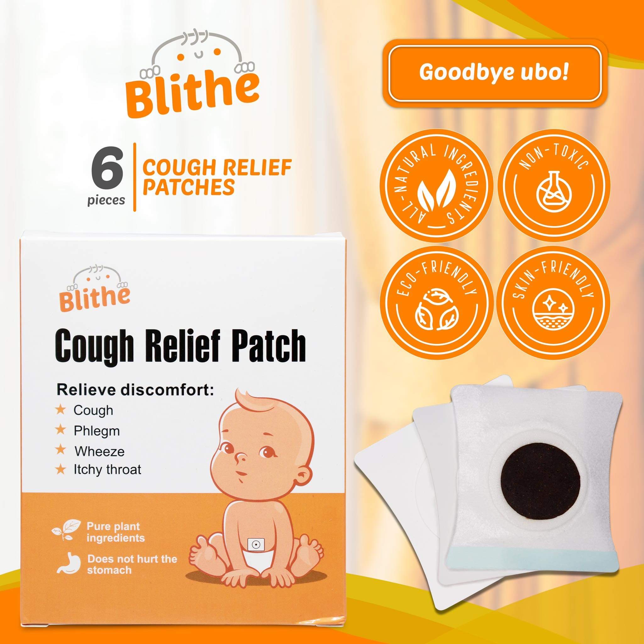 blithe baby cough patch colds flu sticker natural relief patches kids ...
