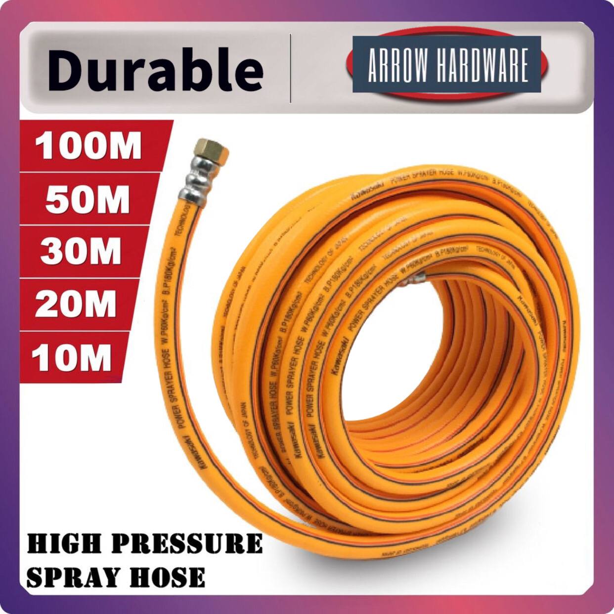 High Pressure Washer Hose Carwash 8.5mm Hose 3PLY 5Layer 10M 15M 20M ...